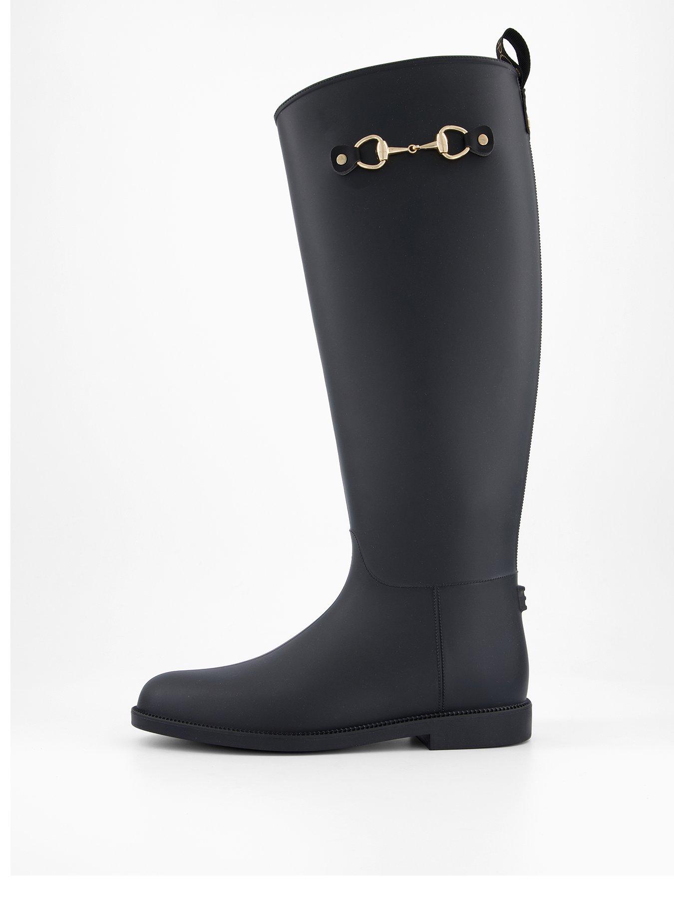 Elle Sport Knee High Riding Wellington Boot - Black | Very
