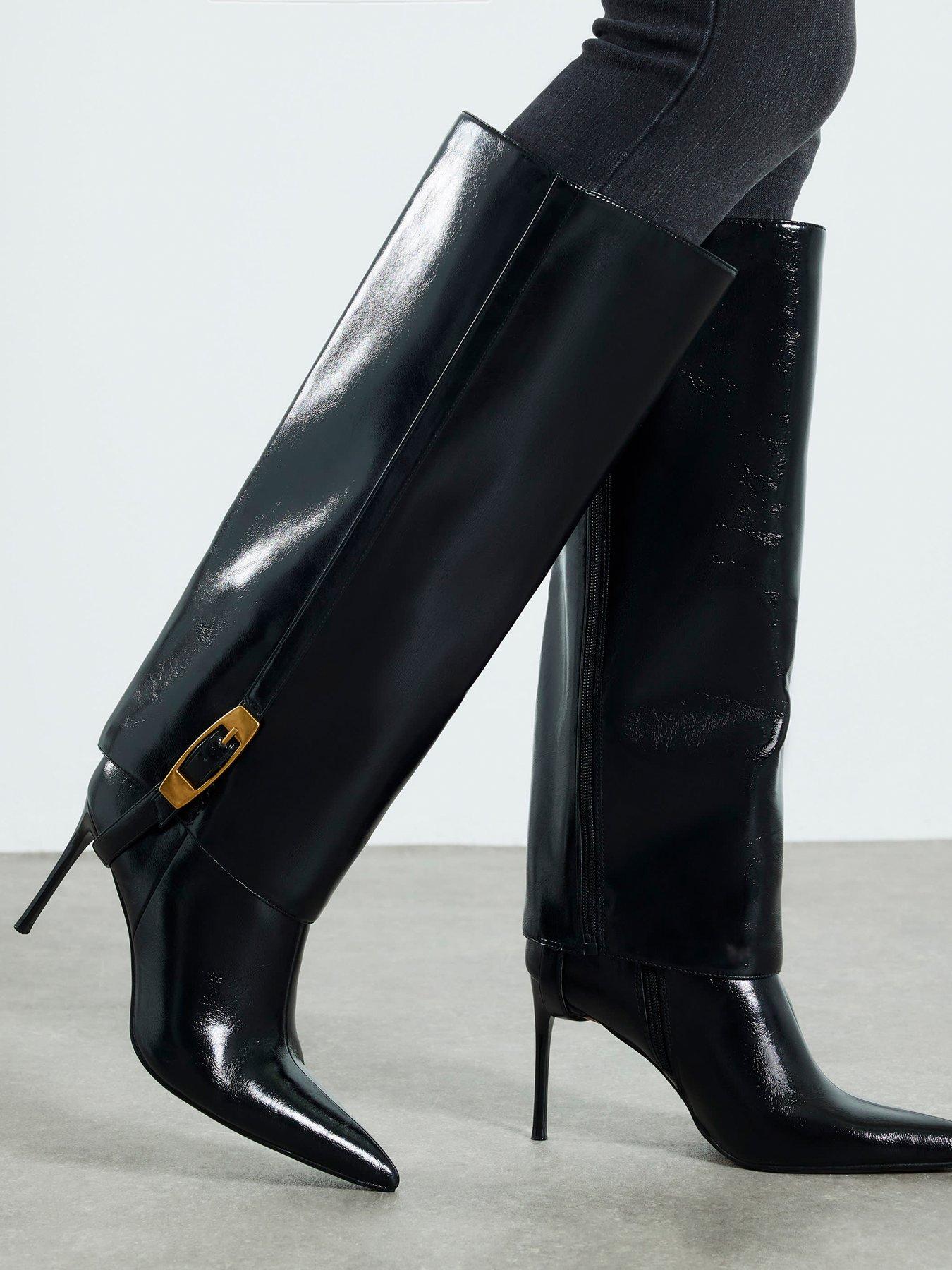 River Island 2 In 1 Skinny High Leg Boot - Black | Very