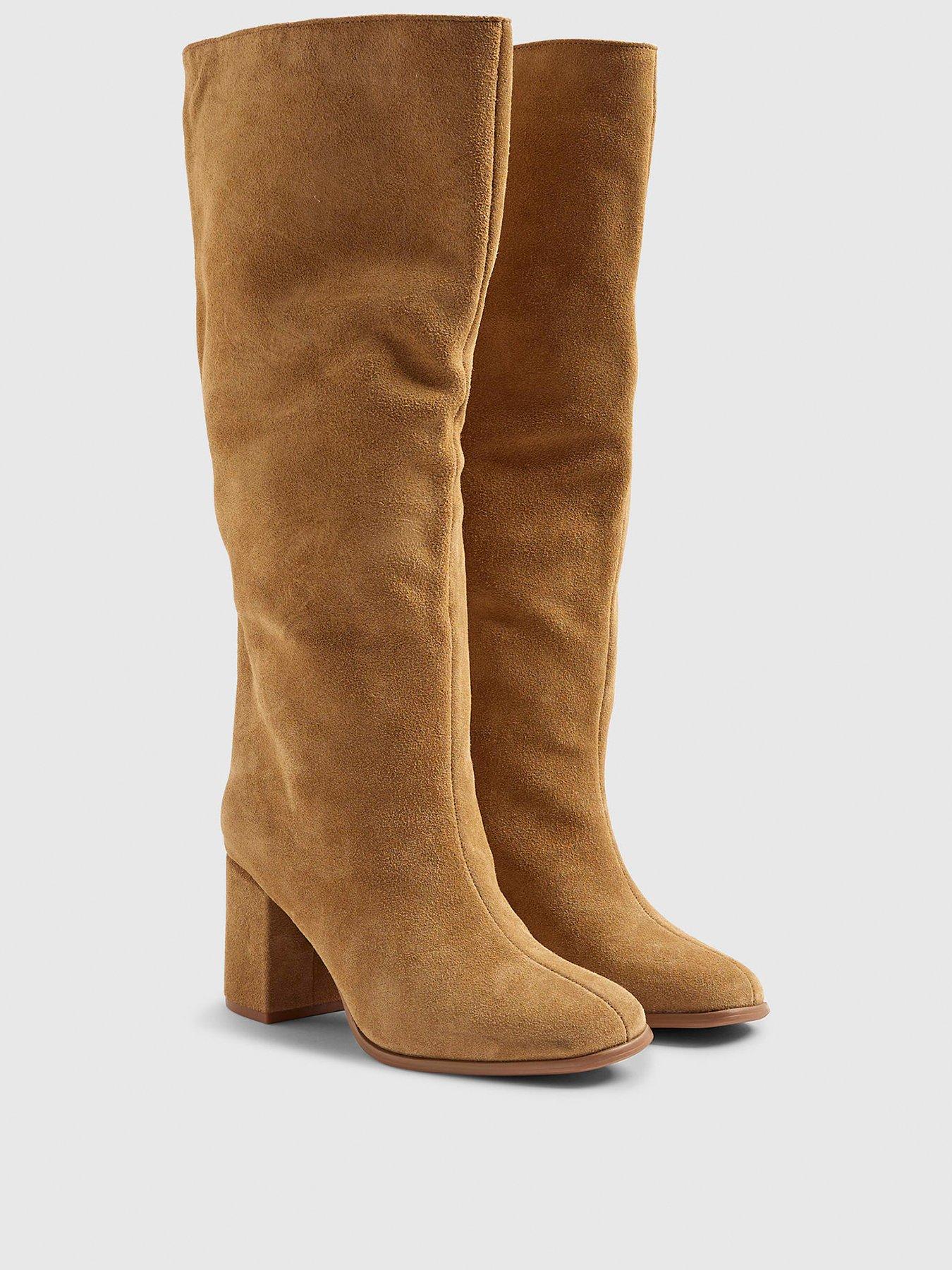 River Island Block Heel High Leg Boot - Brown | Very