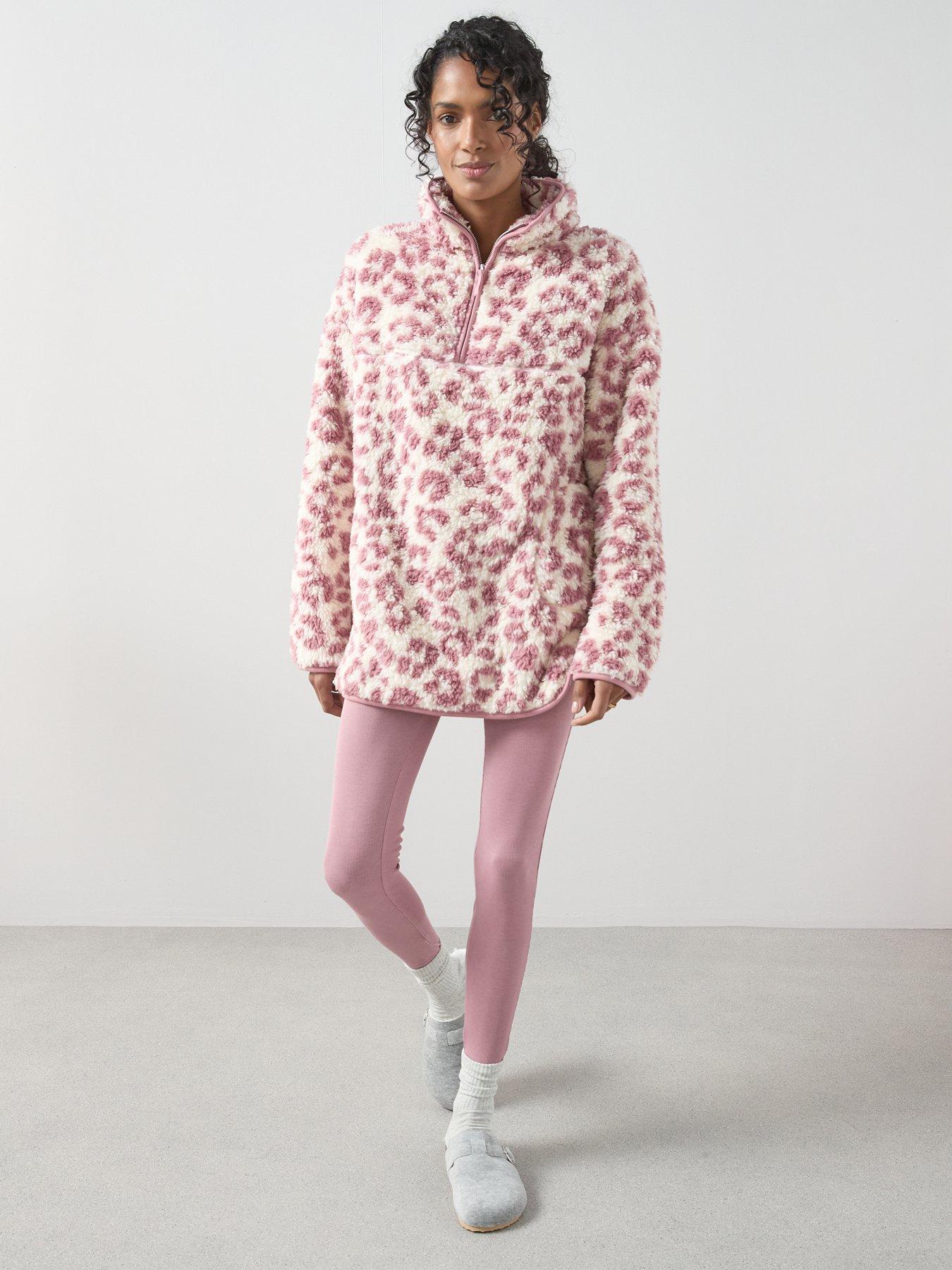 The Very Collection Leopard Print Borg Fleece And Legging Loungewear ...