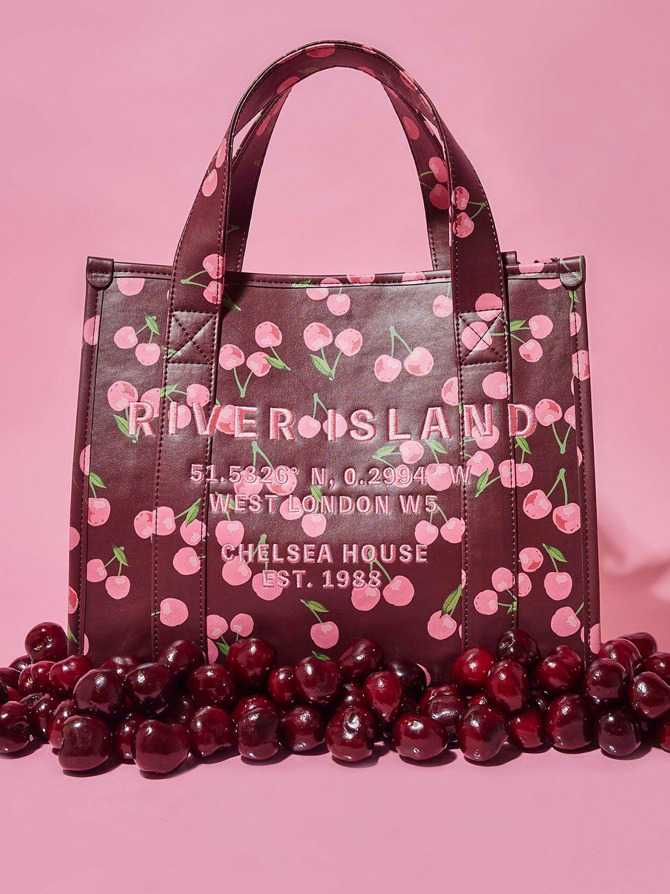 River Island Medium Cherry Debossed Tote Bag - Red | Very
