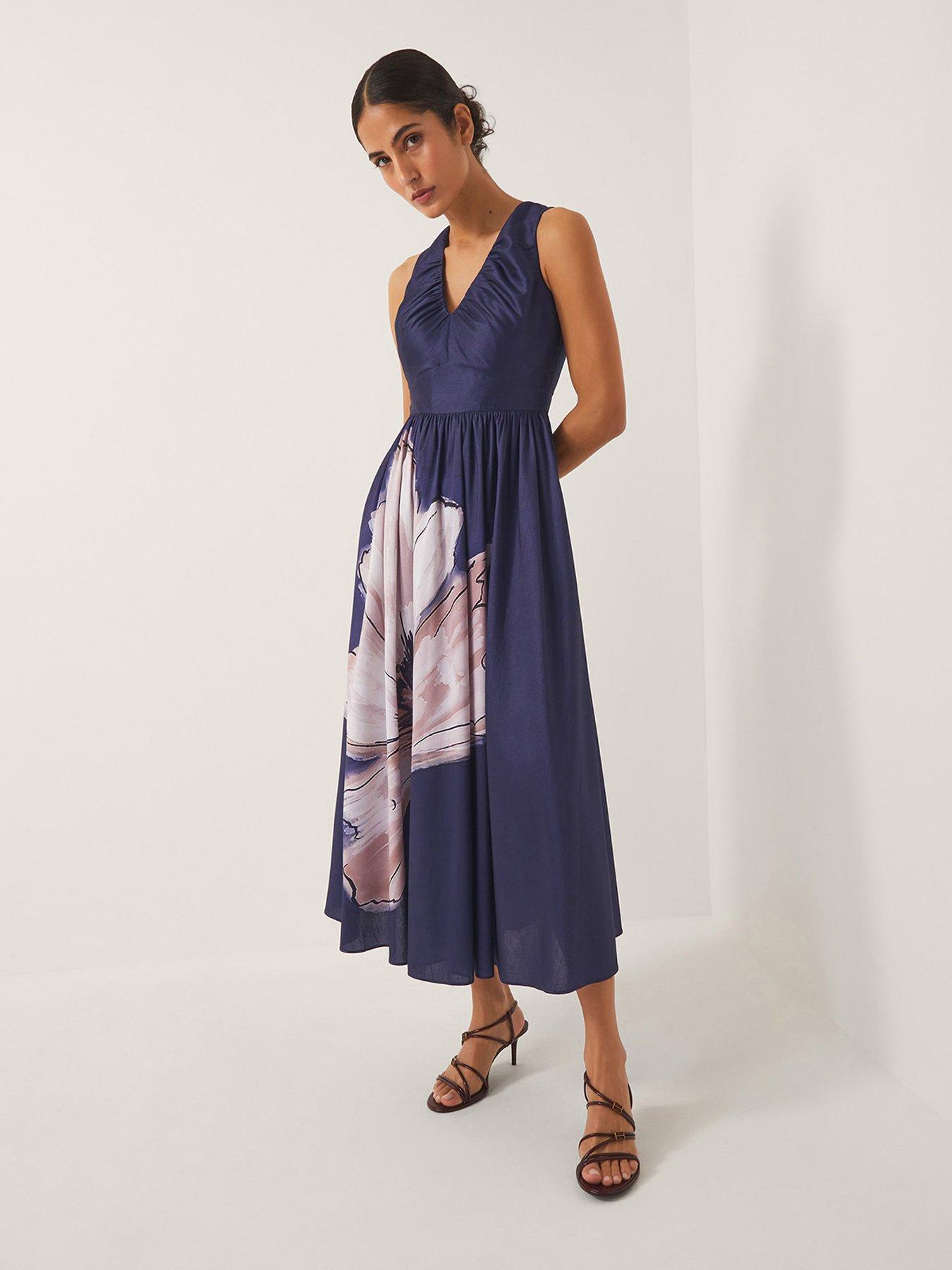 Monsoon Sylvia Printed Dress - Navy | Very