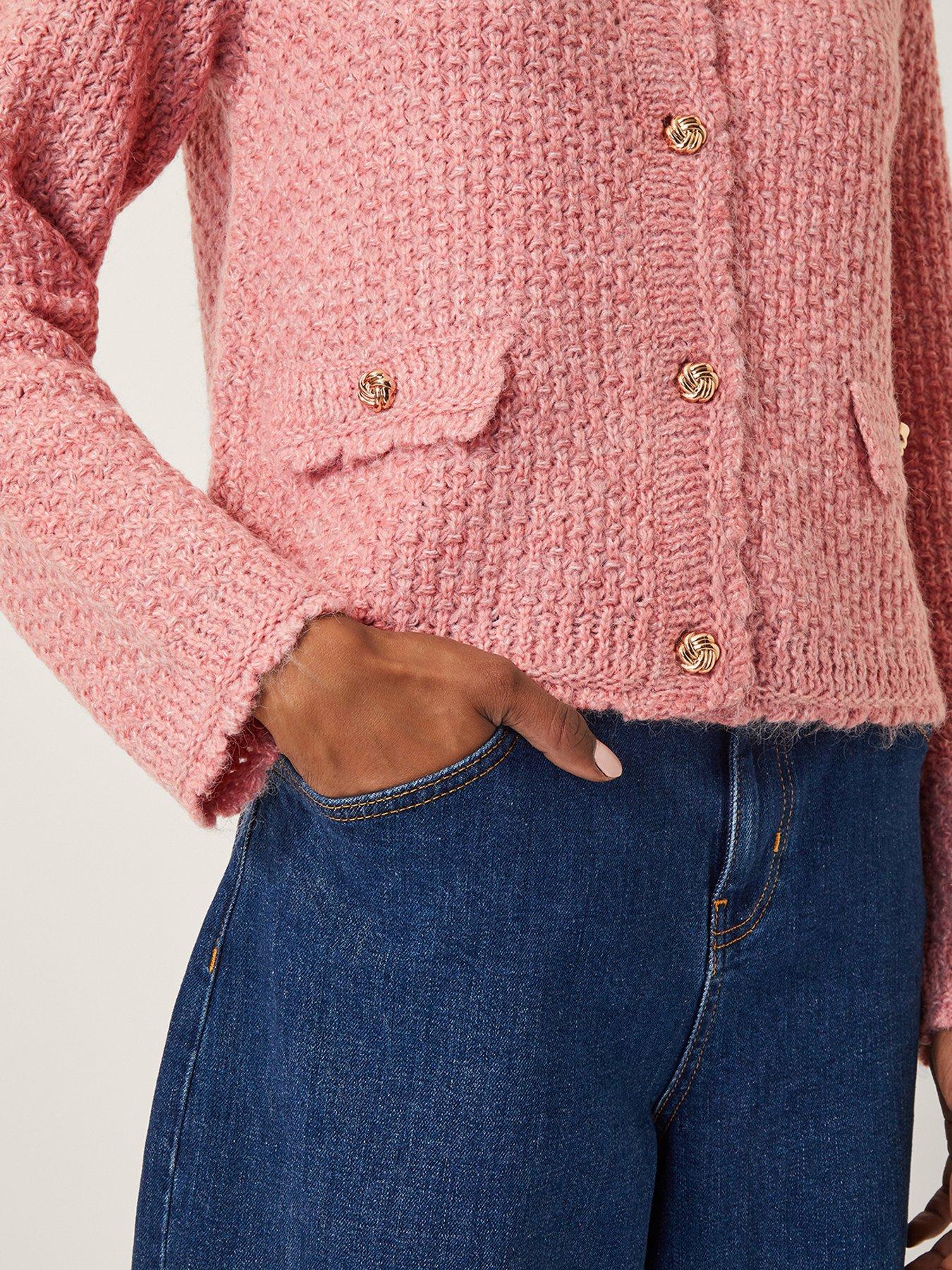 Monsoon Suki Stitch Cardigan - Pink | Very
