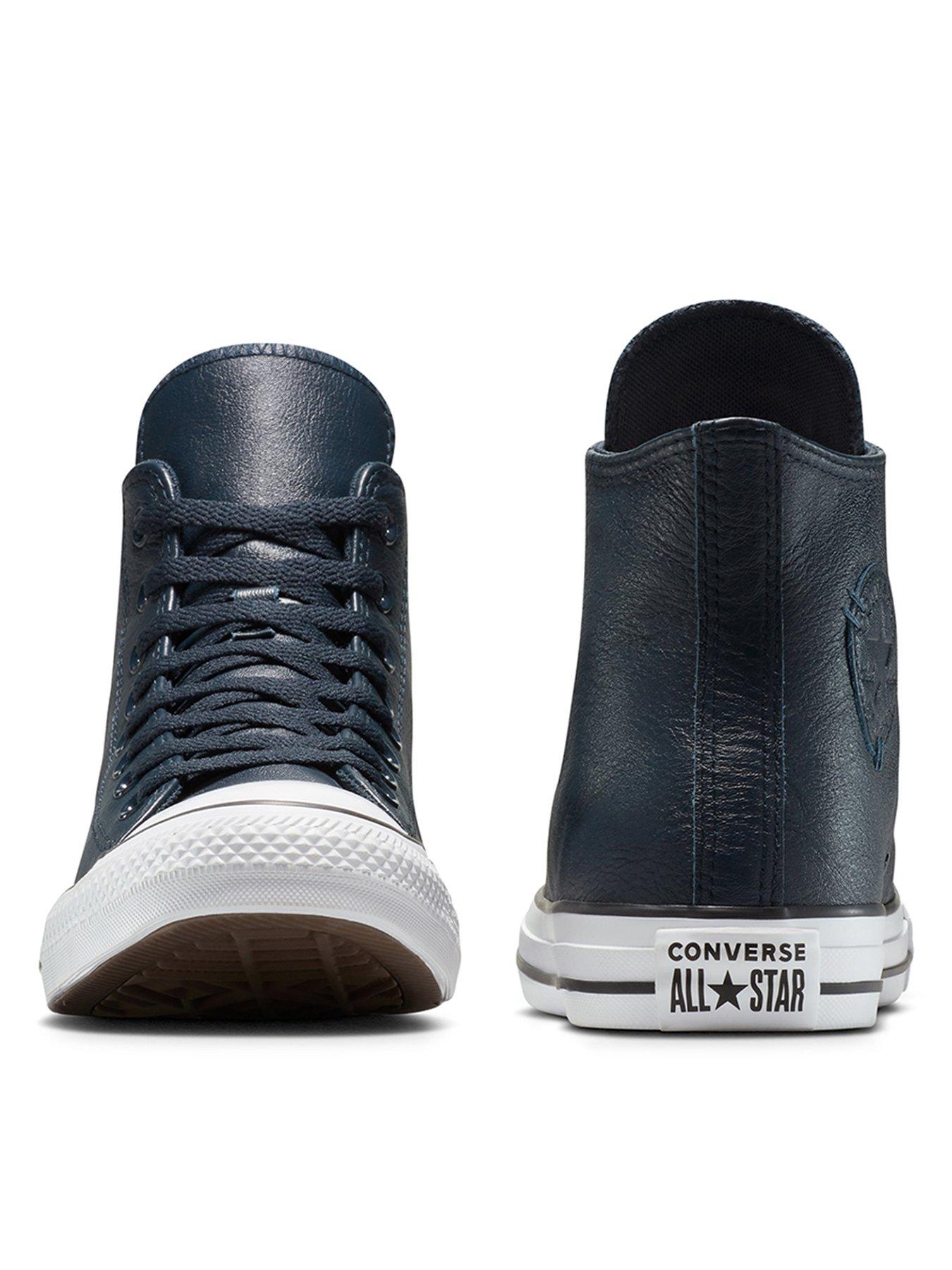 Converse Mens Chuck Taylor All Star Leather High Top - Black | Very