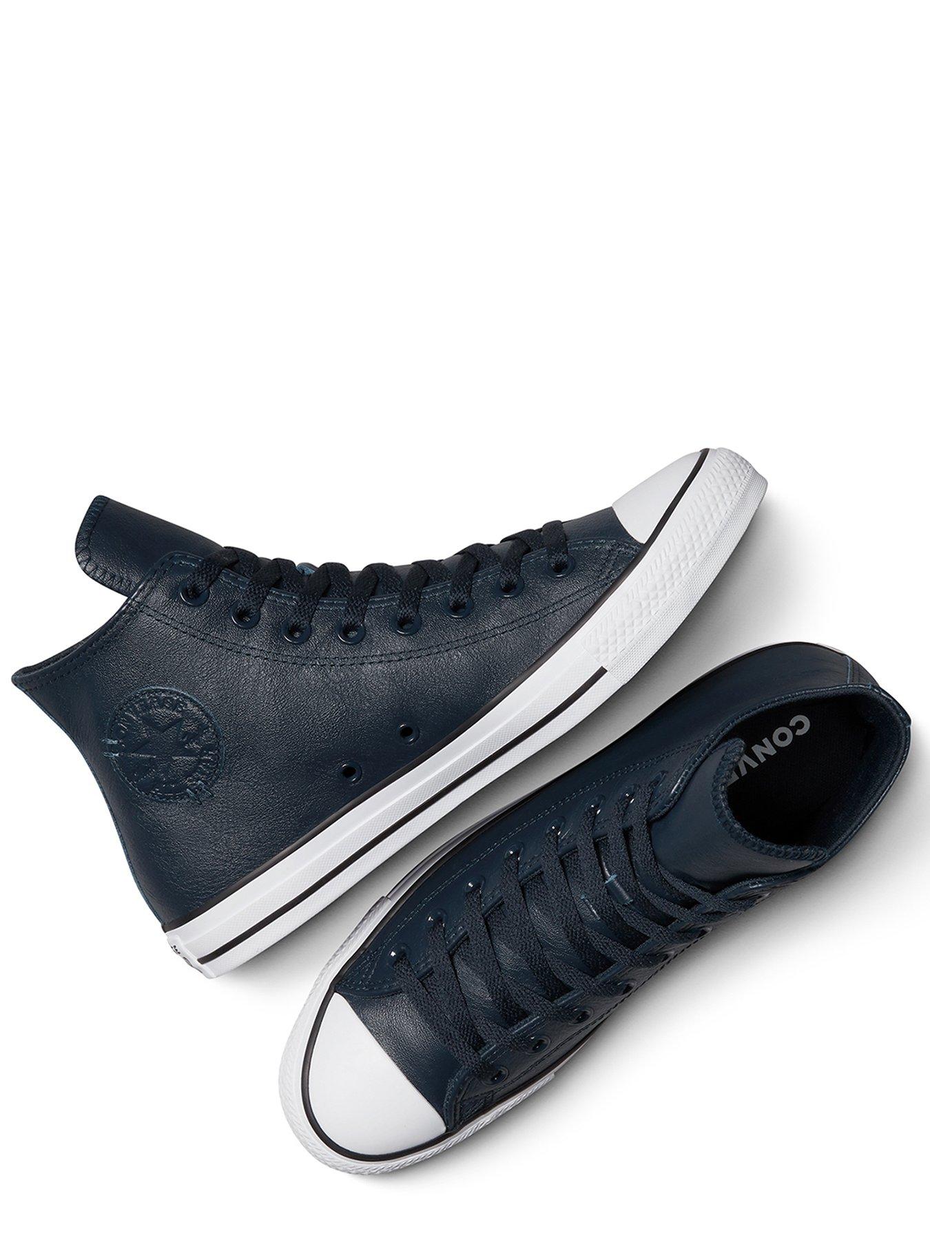 Converse Mens Chuck Taylor All Star Leather High Top - Black | Very