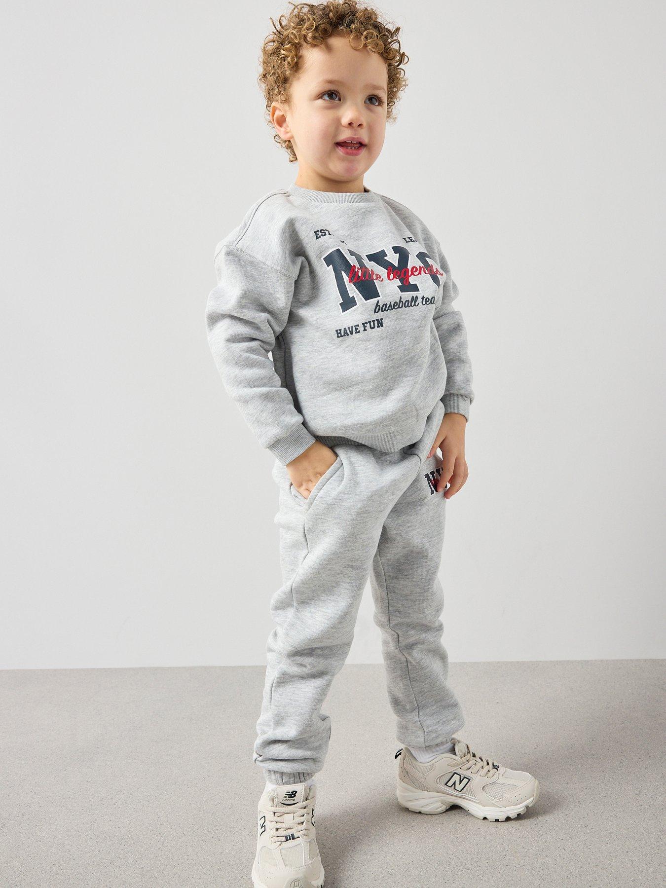 The Very Collection Boys Nyc Sweatshirt And Joggers Outfit Set - Grey ...