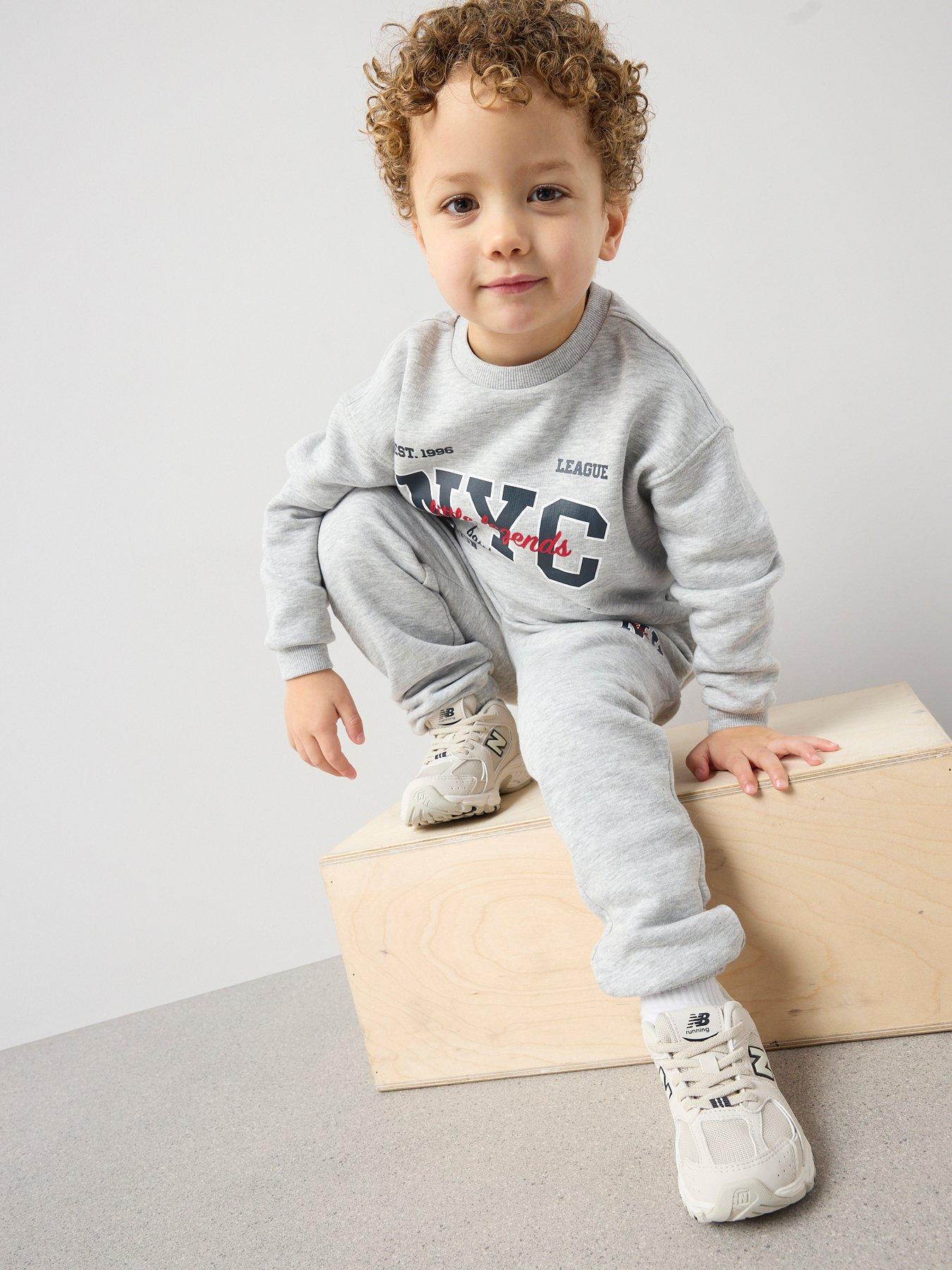 The Very Collection Boys Nyc Sweatshirt And Joggers Outfit Set - Grey ...