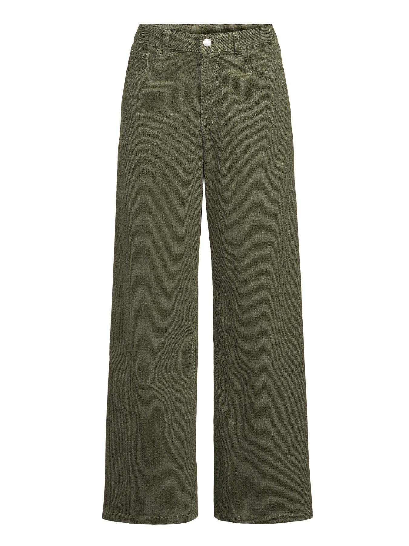 The Very Collection Super Wide Leg Cord Trousers - Green | Very