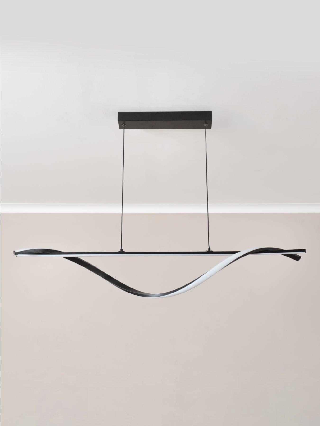 ValueLights Infinity Matte Black Twist Drop Bar Led Ceiling Pendant ...