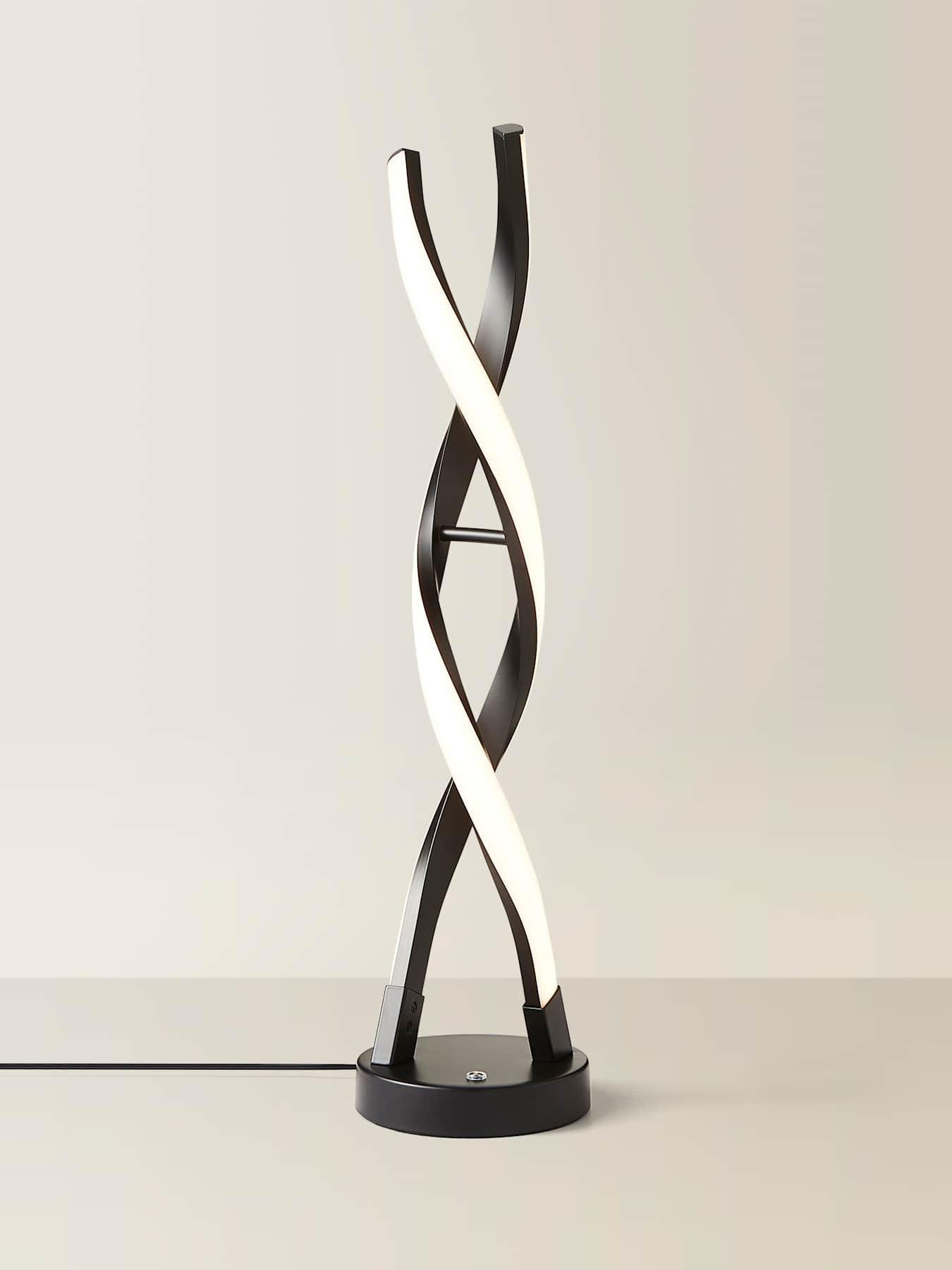 ValueLights Infinity Matt Black Double Twist Integrated Led Table Lamp ...