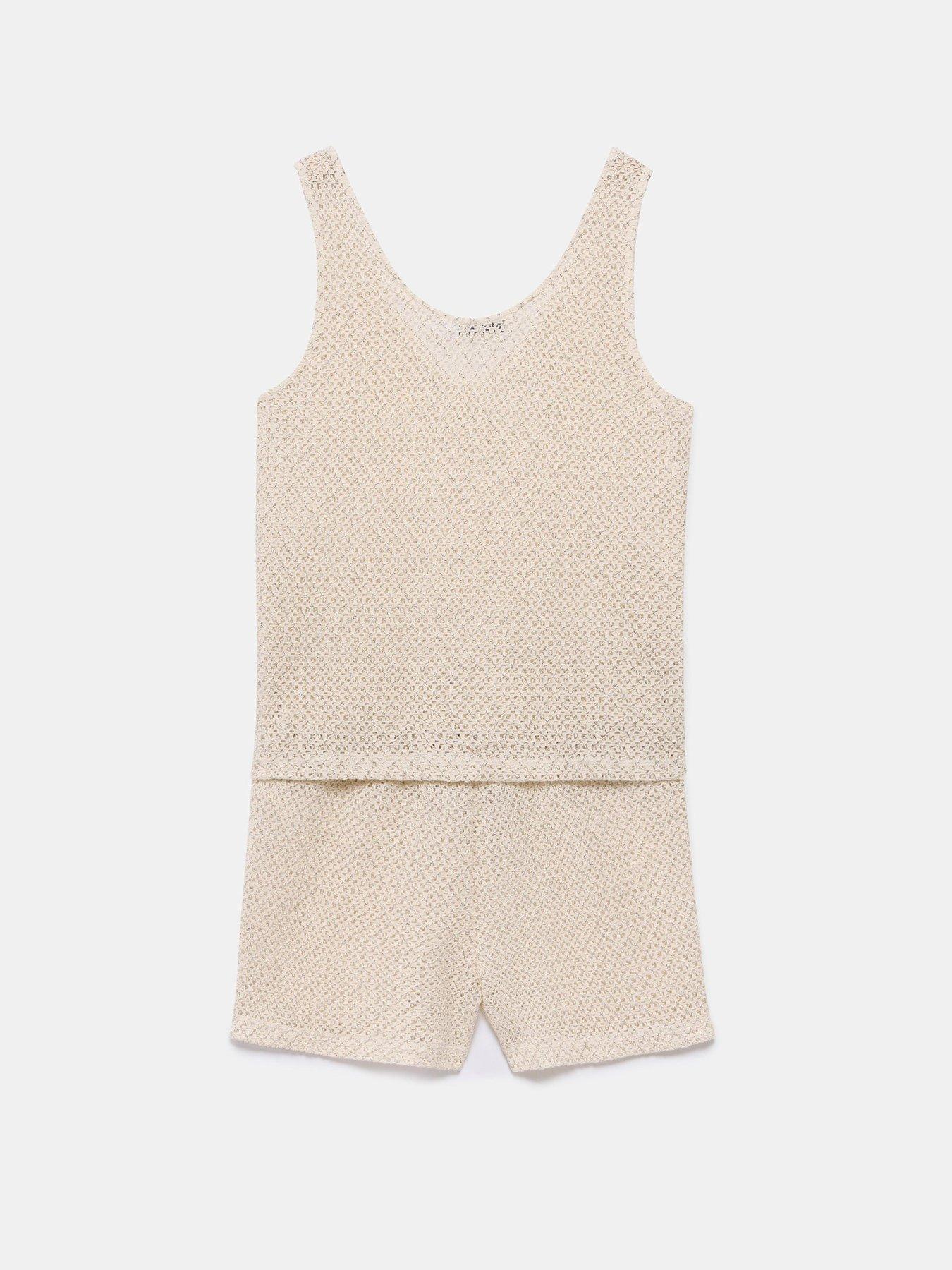Mint Velvet Metallic Beach Vest And Shorts Set - Gold | Very
