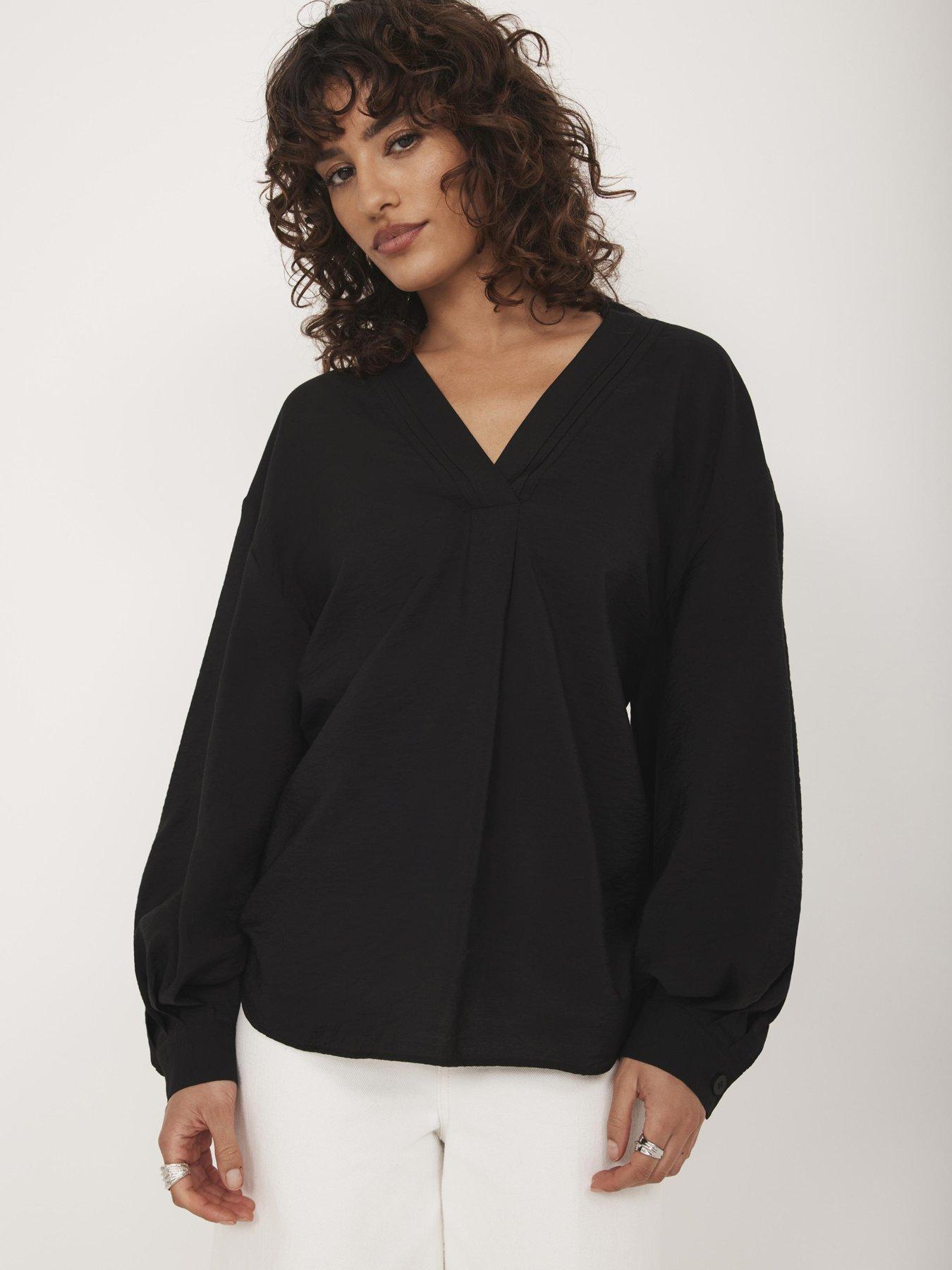 Mint Velvet Throw On Blouse - Black | Very