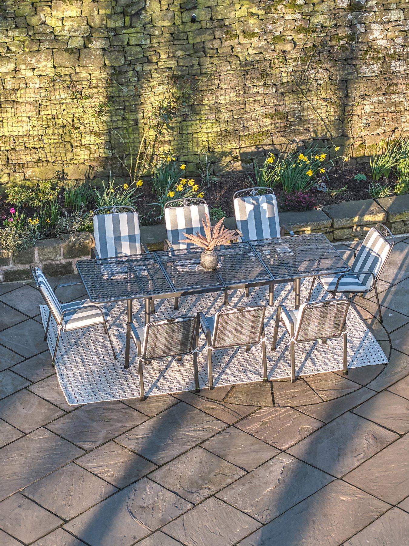 Pacific Lifestyle Savoy Extendable Rectangular 8 Seater Dining Set with ...