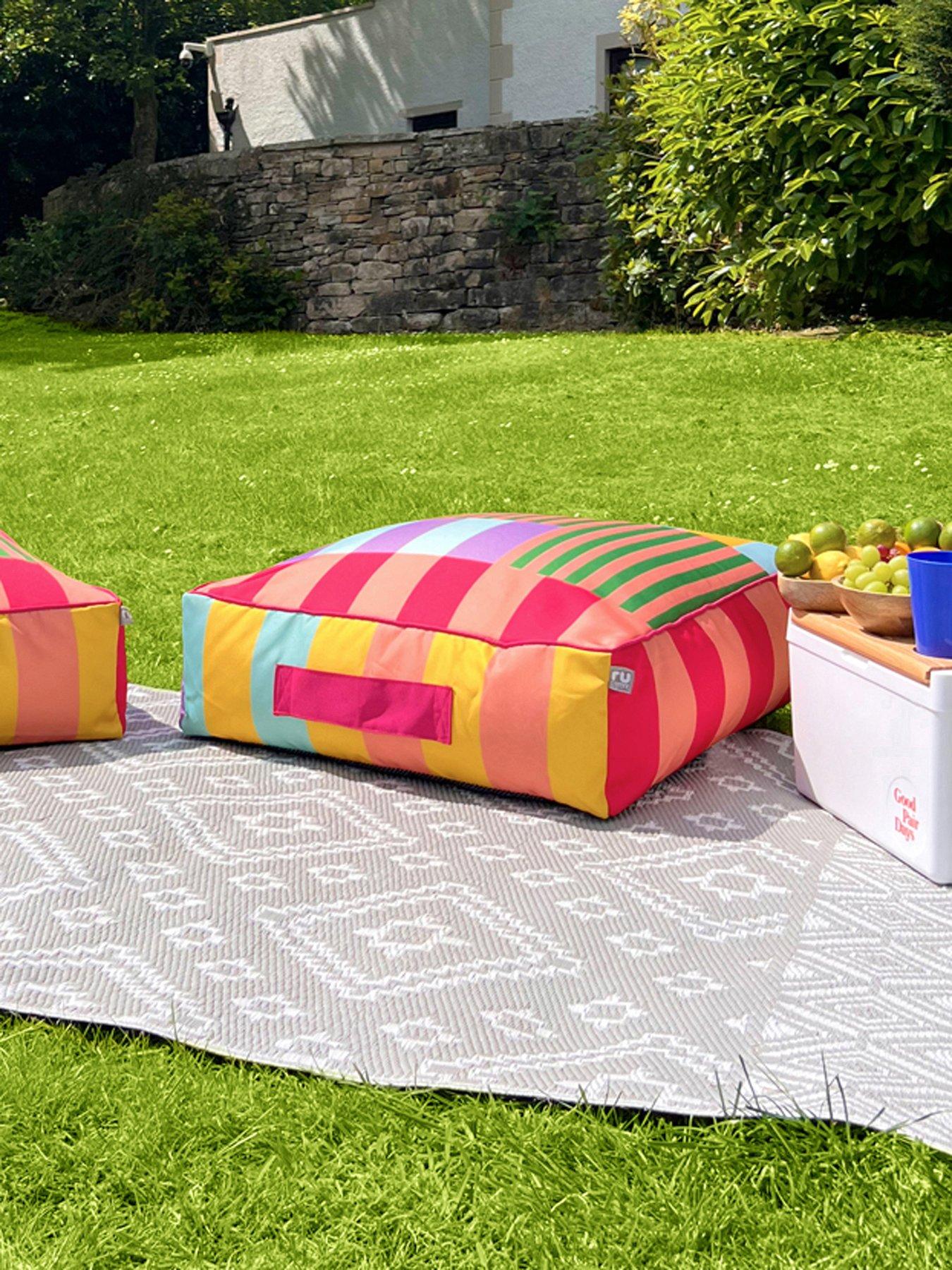rucomfy Adult Indoor/outdoor Square Box Floor Cushion - Colourful Block ...