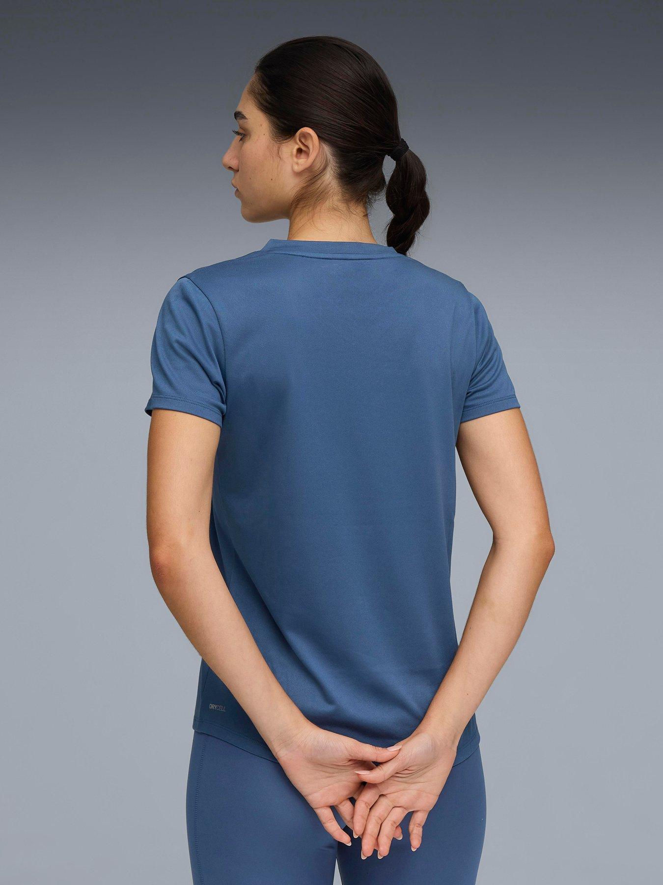 Puma Womens Training Essential Vneck Tee - Blue | Very