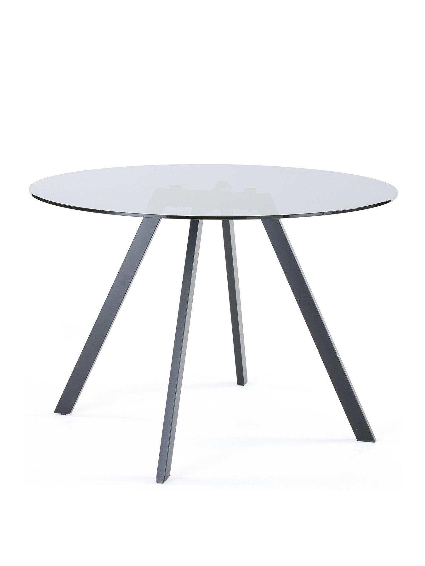 The Very Collection Marlow 110cm Round Dining Table & 4 Marlow Burgundy ...