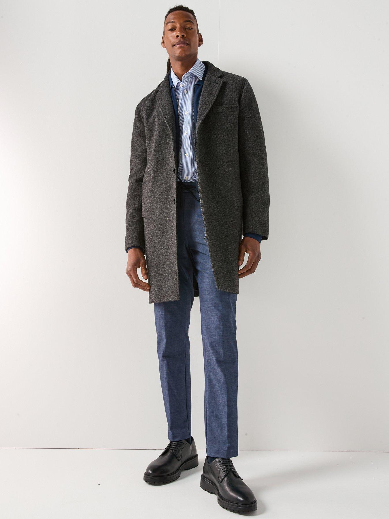 Barbour Kirkbridge Wool Overcoat- Dark Grey | Very