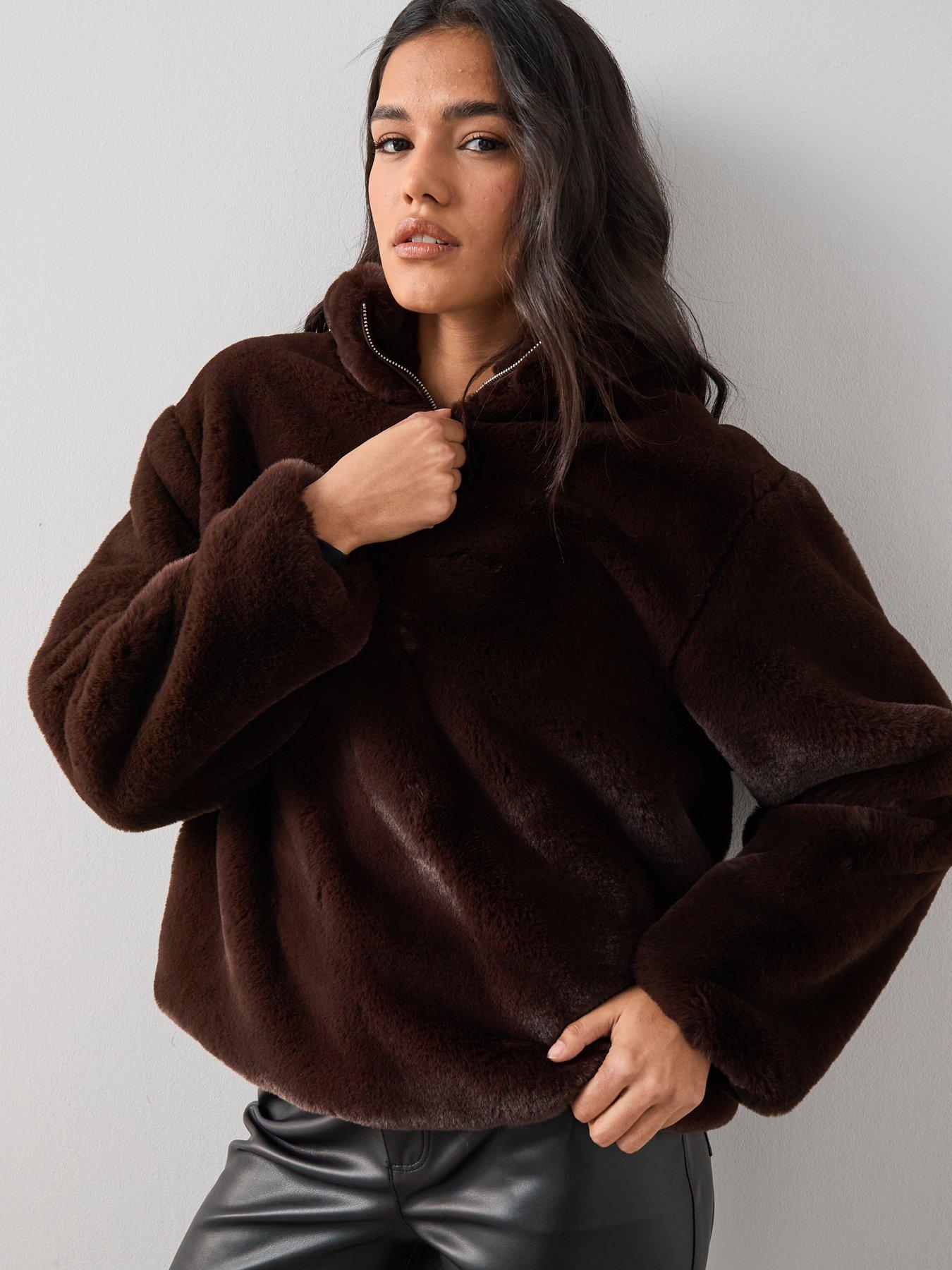 The Very Collection Faux Fur Fleece - Brown | Very