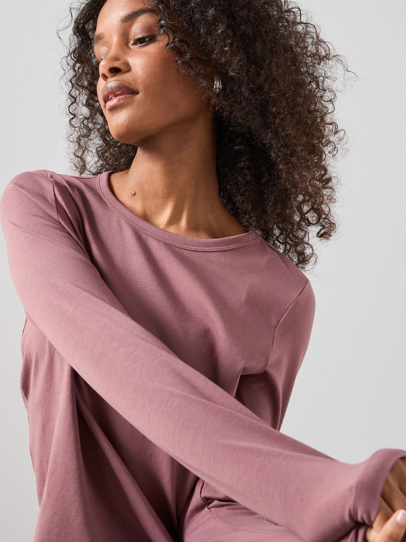 The Very Collection Long Sleeve Oversize Basic Tee - Pink | Very