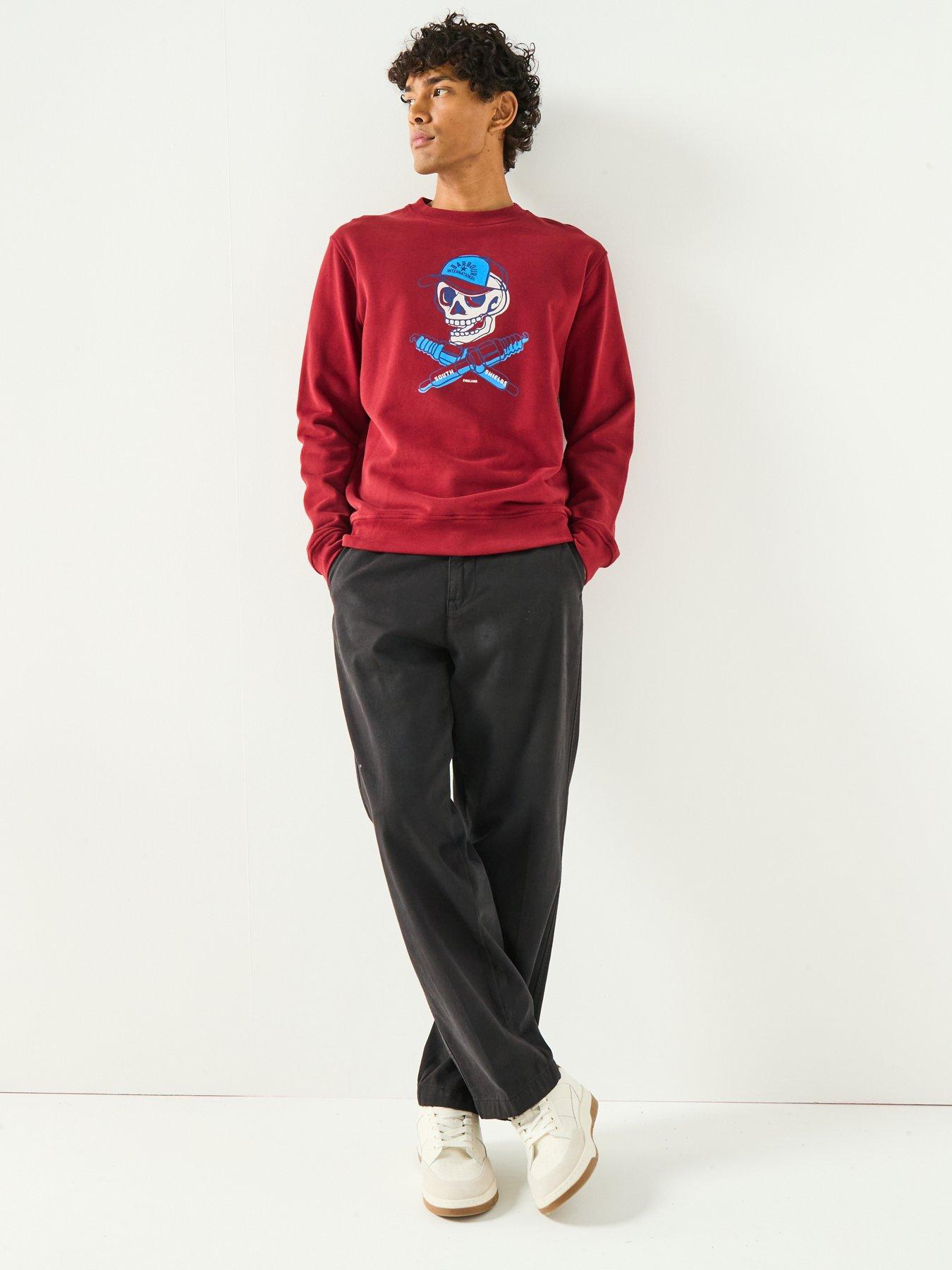 Barbour International Authentics Morgan Crew Sweat Top - Dark Red | Very