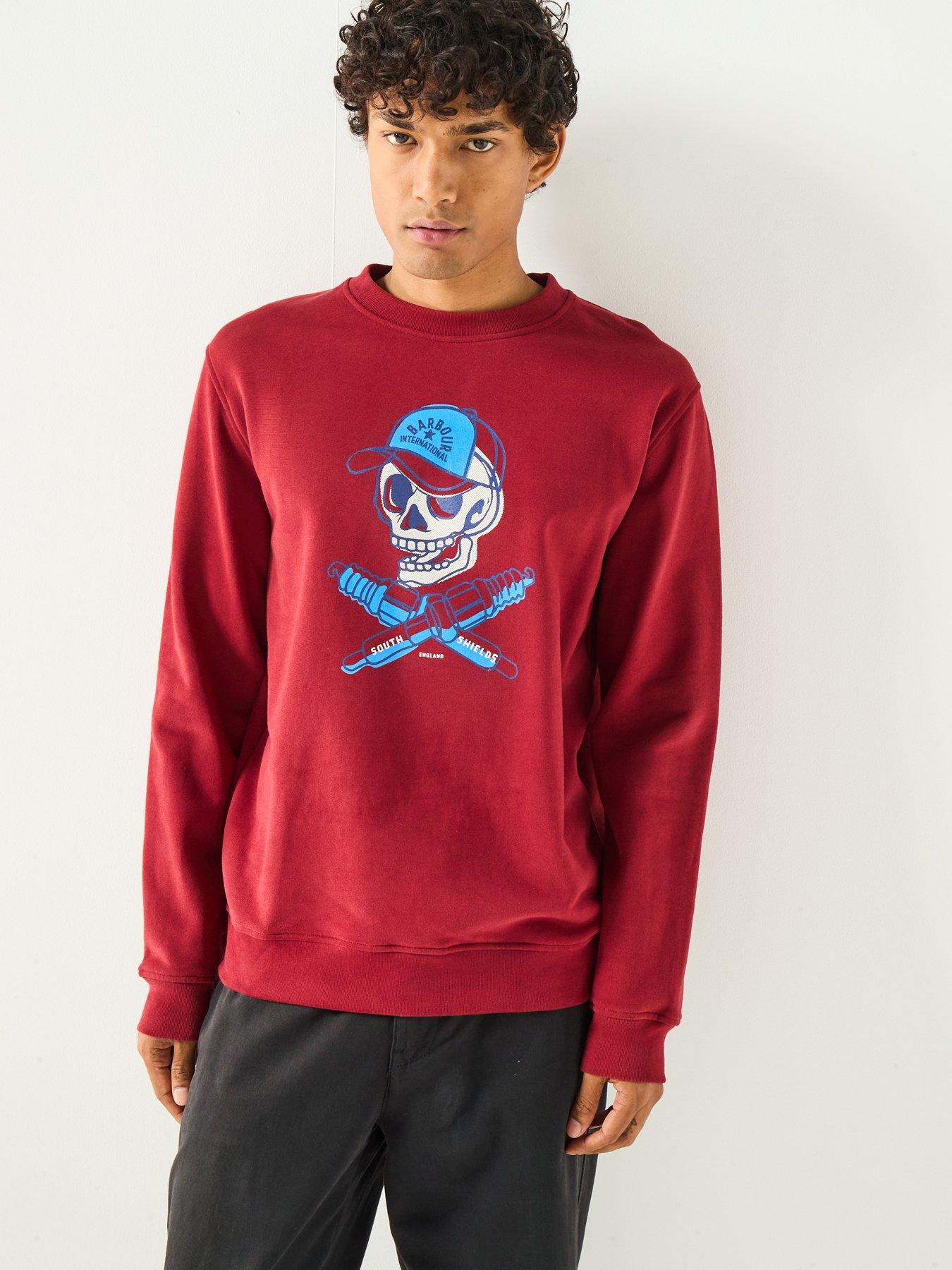 Barbour International Authentics Morgan Crew Sweat Top - Dark Red | Very