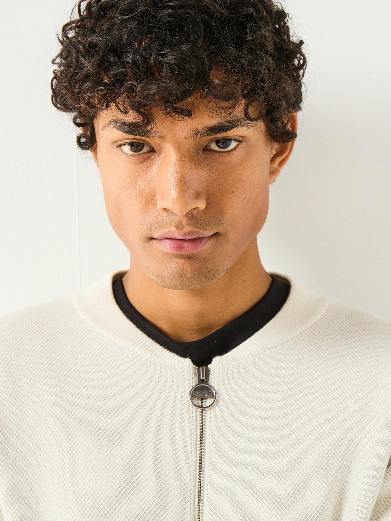 Barbour International Patrick Bomber Zip Through Knitted Cardigan ...