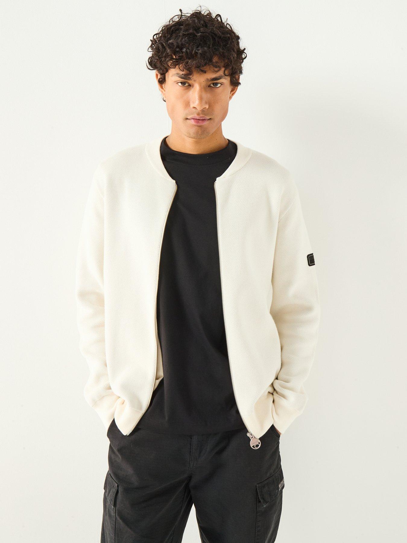 Barbour International Patrick Bomber Zip Through Knitted Cardigan ...