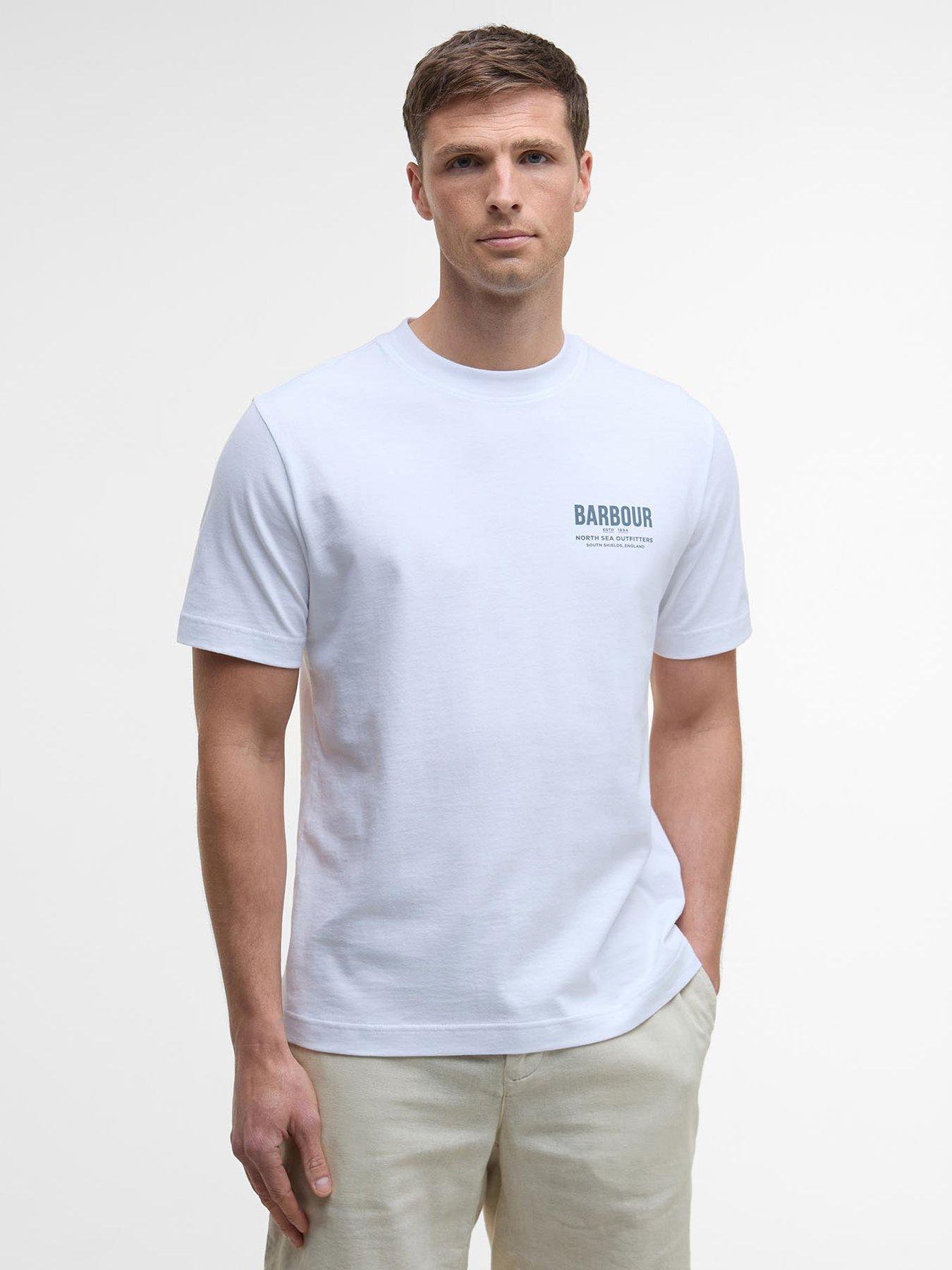 Barbour Relaxed Fit Souter Back Hit T-Shirt- White | Very