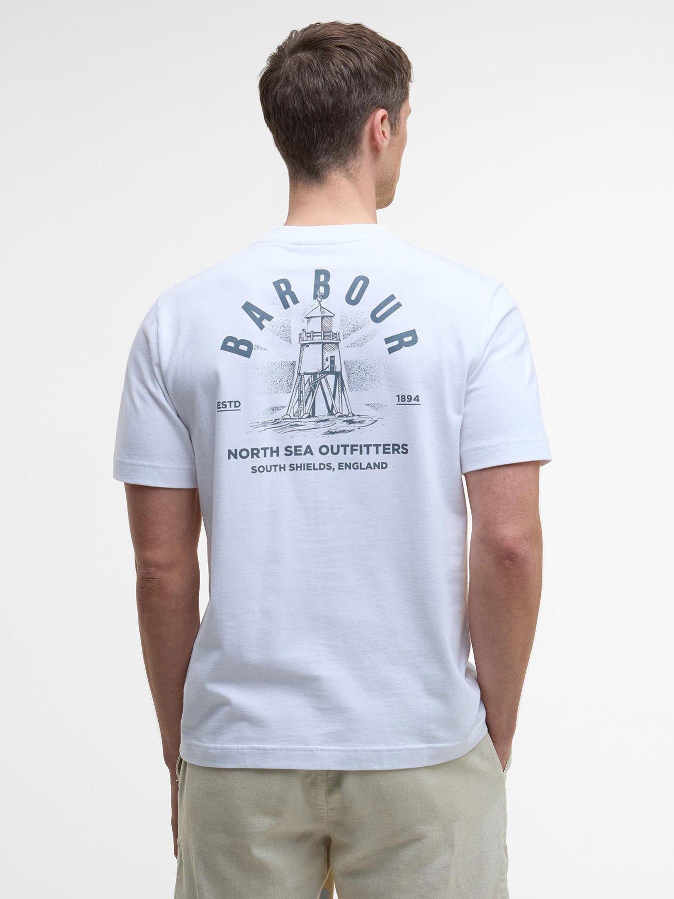 Barbour Relaxed Fit Souter Back Hit T-Shirt- White | Very
