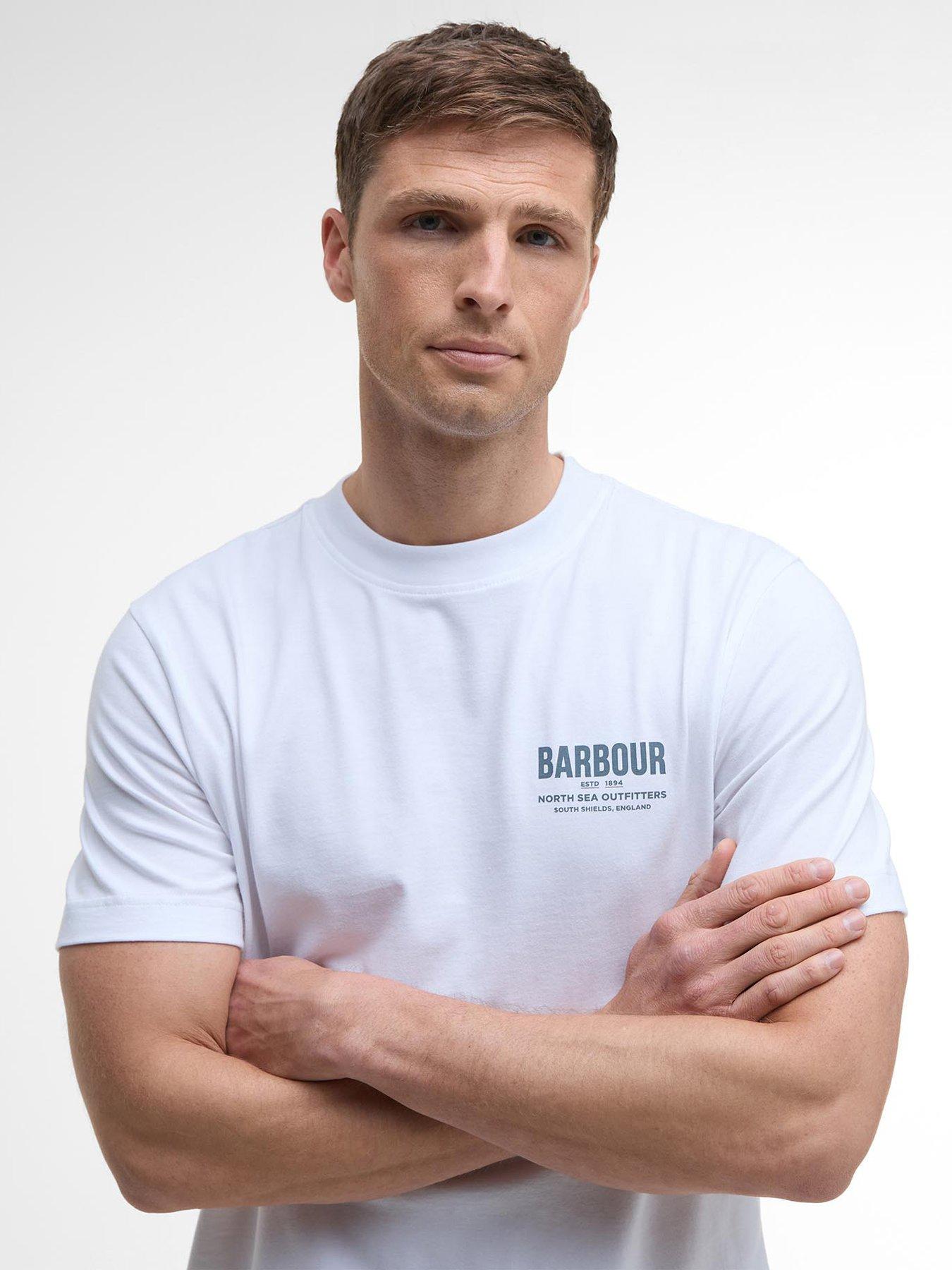 Barbour Relaxed Fit Souter Back Hit T-Shirt- White | Very