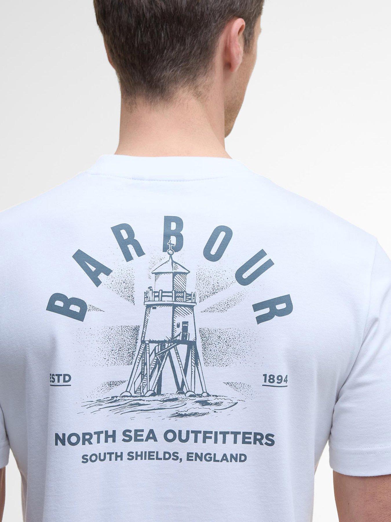 Barbour Relaxed Fit Souter Back Hit T-Shirt- White | Very