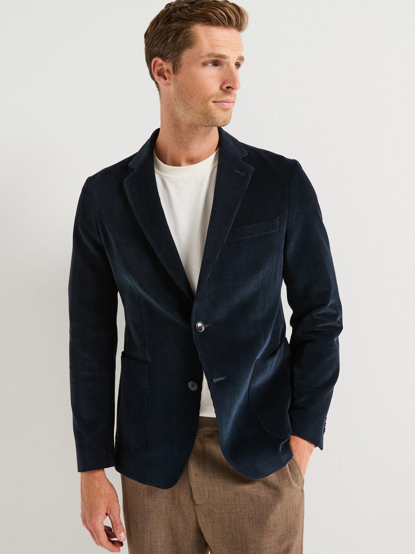 Barbour Wallington Single Breasted Cord Blazer - Navy | Very