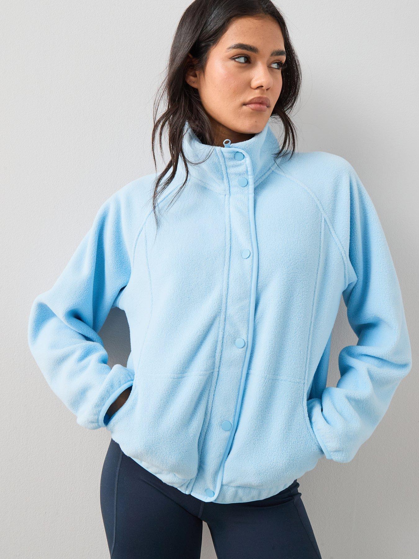 The Very Collection Fleece Button Through Jacket - Blue | Very