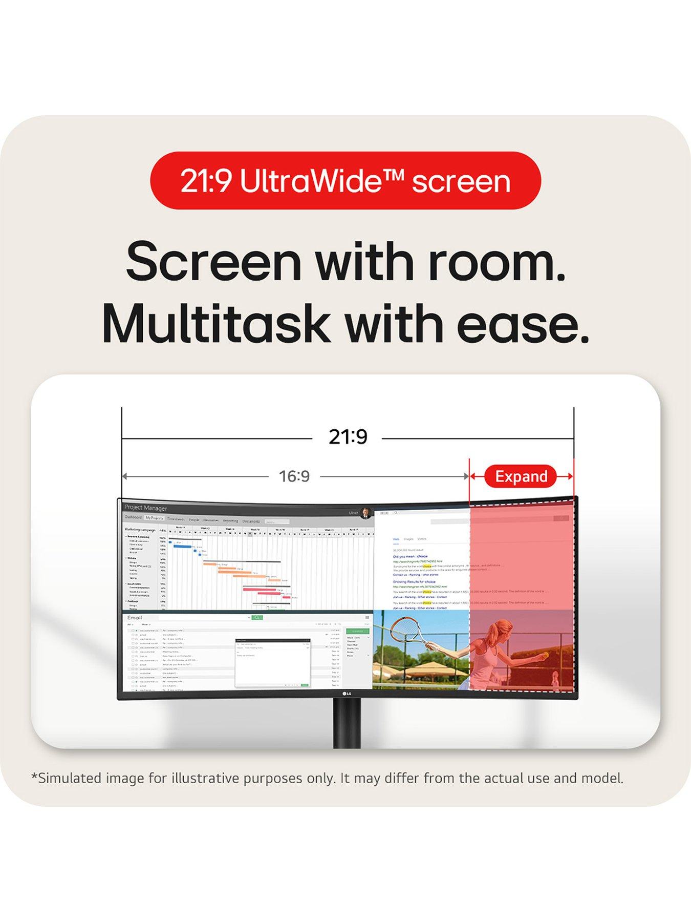 LG 34" QHD UltraWide Curved Monitor | Very