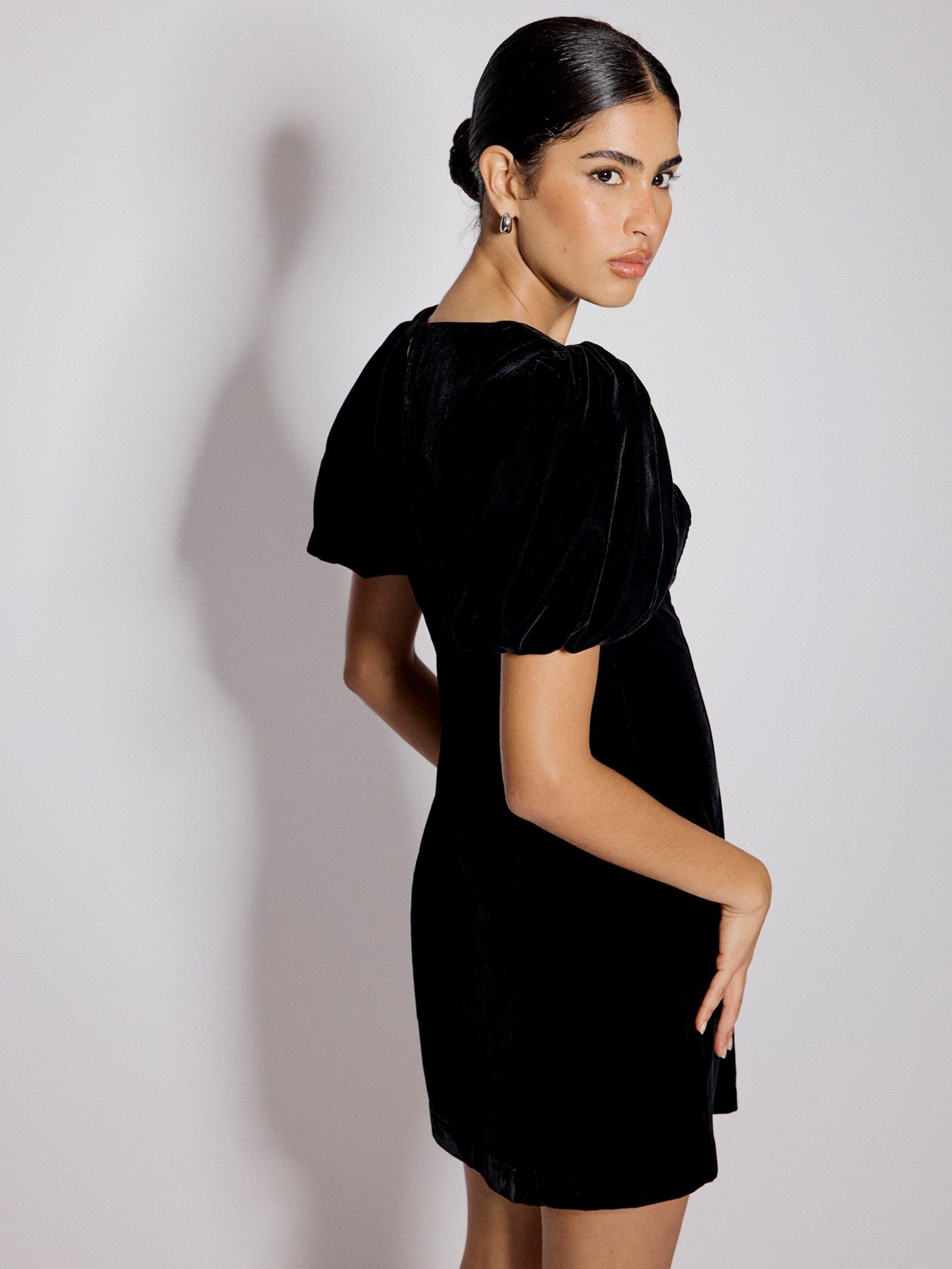 Nobodys Child Boston Velvet Mini Dress Plain - Black | Very