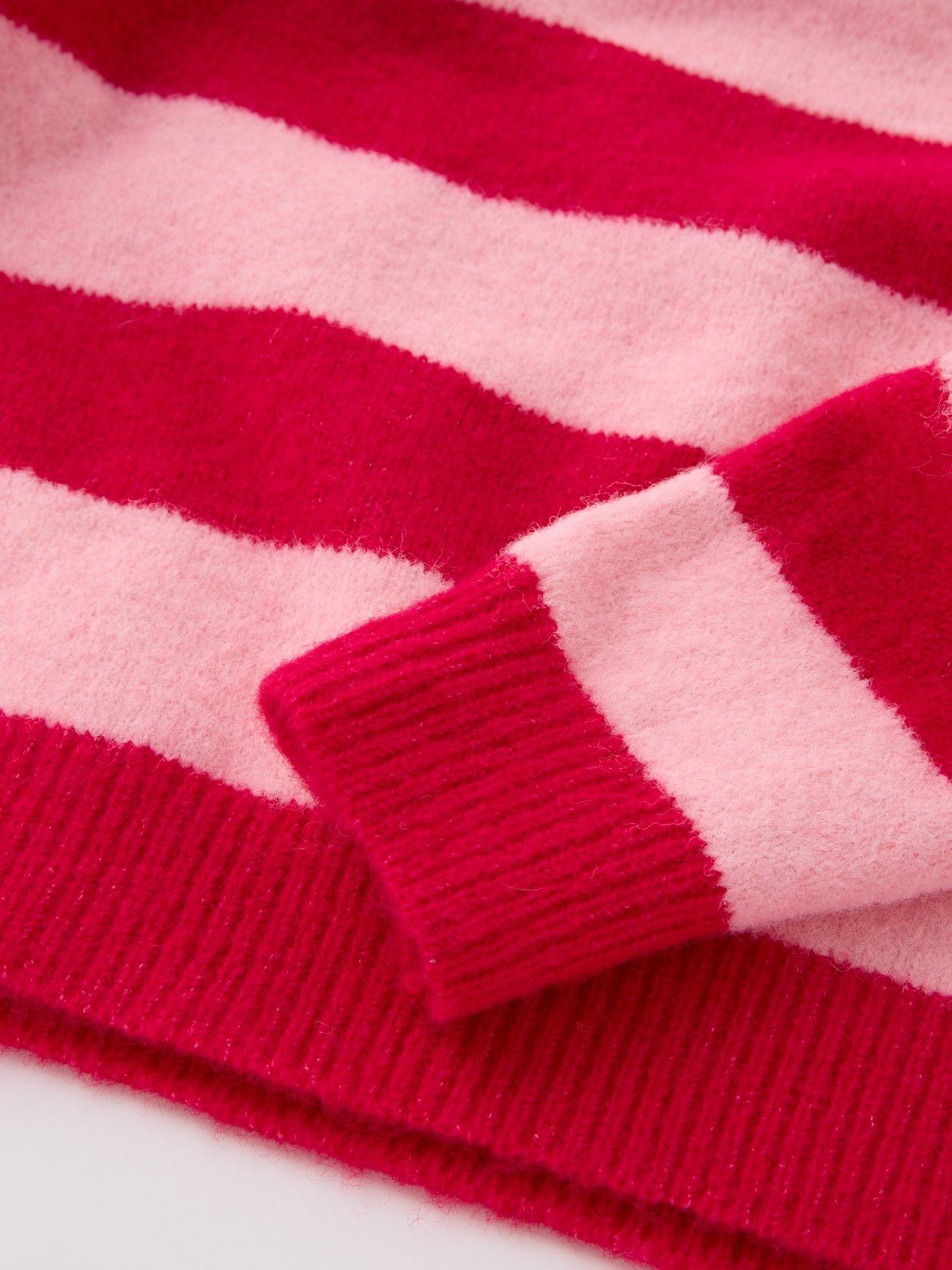 The Very Collection Girls Henley Stripe Knit - Pink | Very