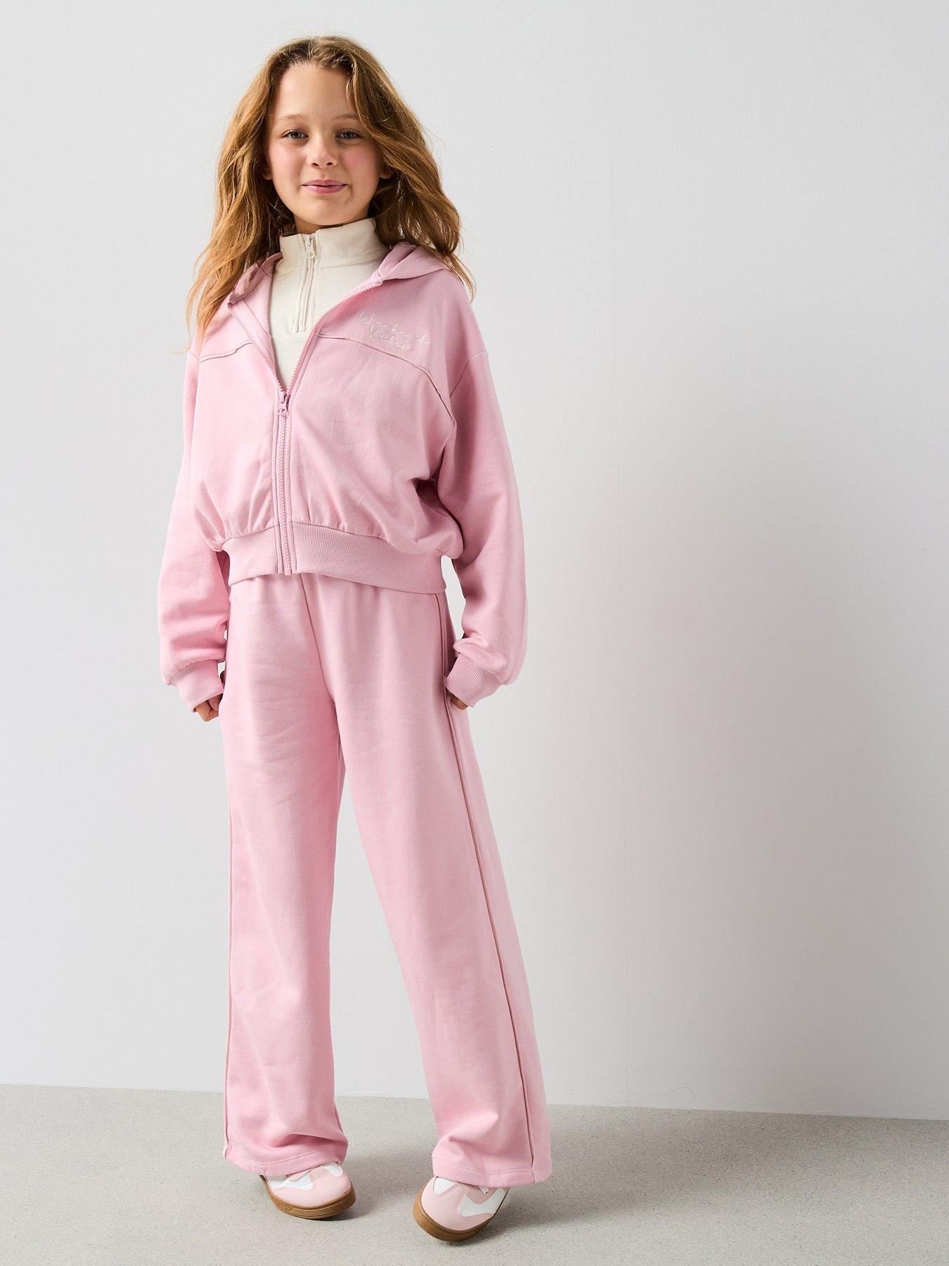 The Very Collection Girls Jersey Zip Up Hoodie With Wide Leg Trousers ...