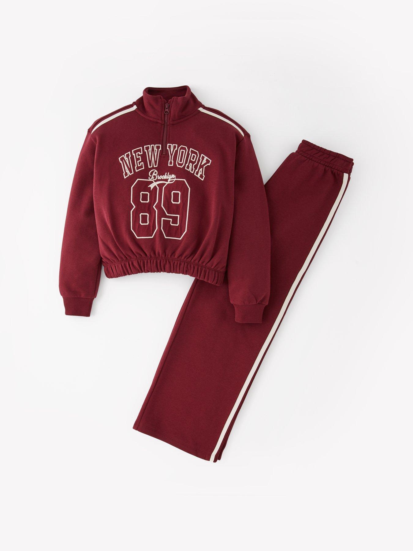 The Very Collection Girls Applique Number Jog Set - Burgundy/Pink | Very