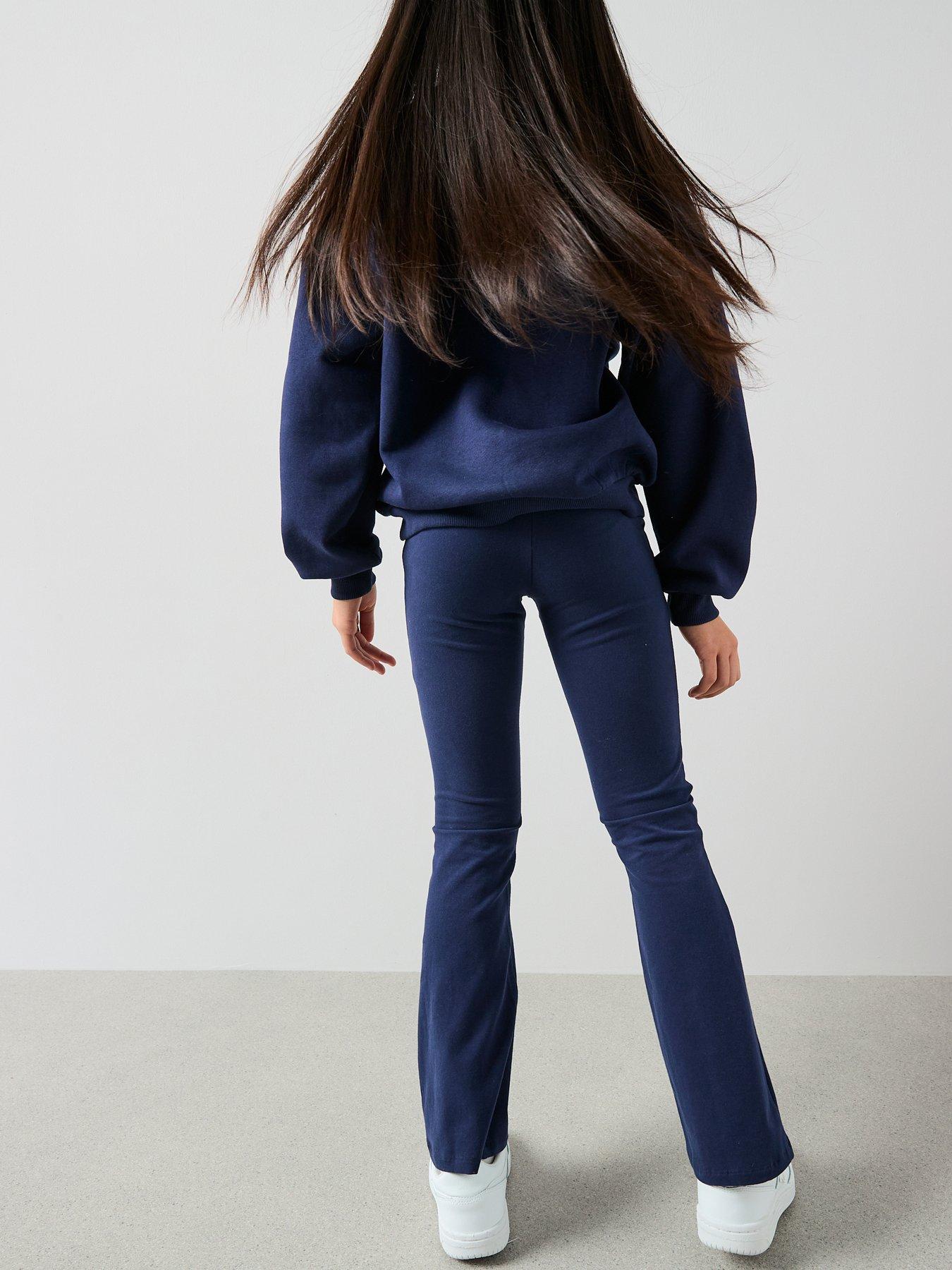 The Very Collection Girls Collar Navy Jersey Flare Set - Blue | Very