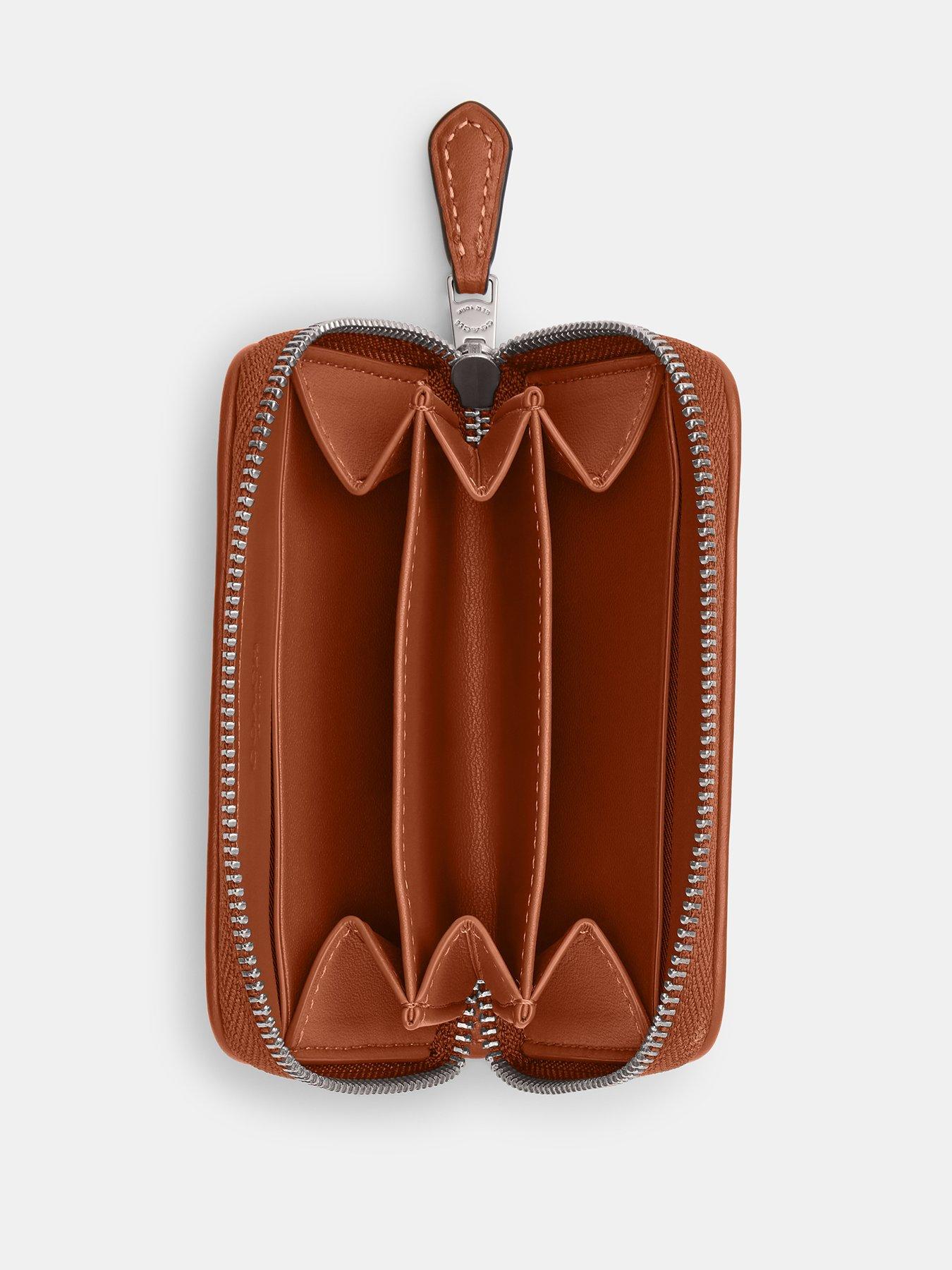 COACH Crystal Signature Jacquard Essential Small Zip Around Card Case ...