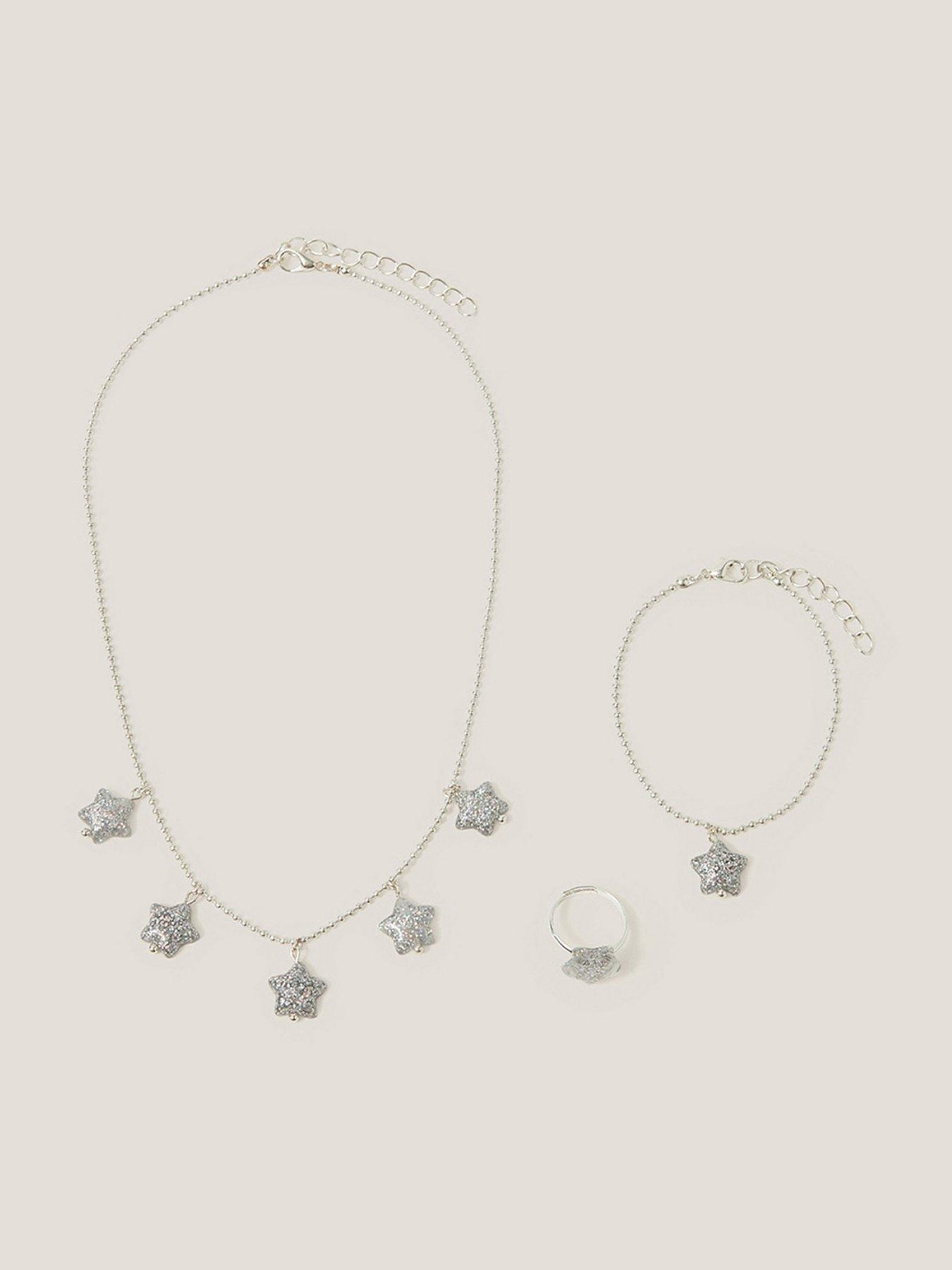 Monsoon Glitter Star Jewellery Set - Silver | Very
