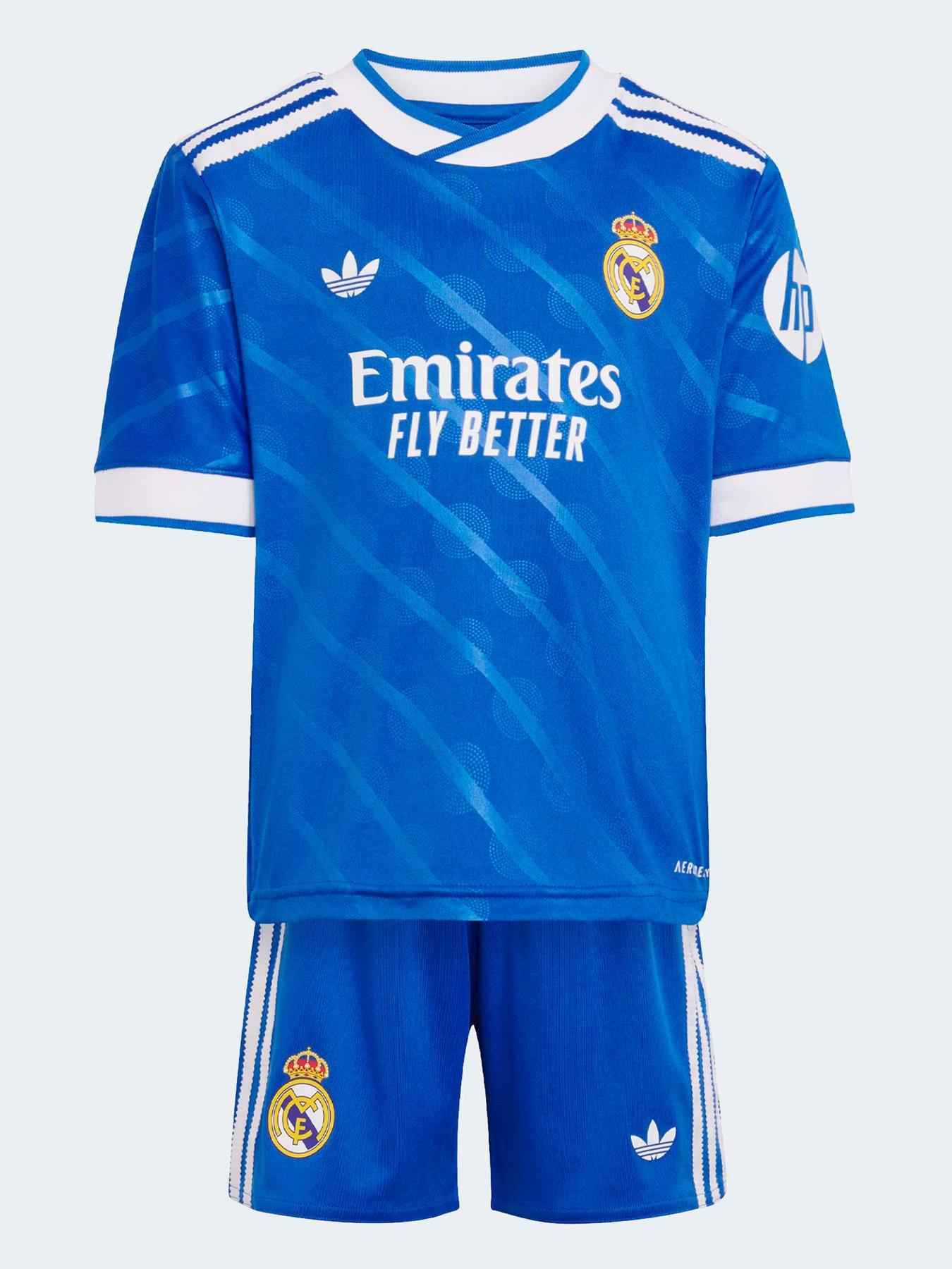 adidas Kids Real Madrid 25/26 Third Mini Football Kit - Blue | Very