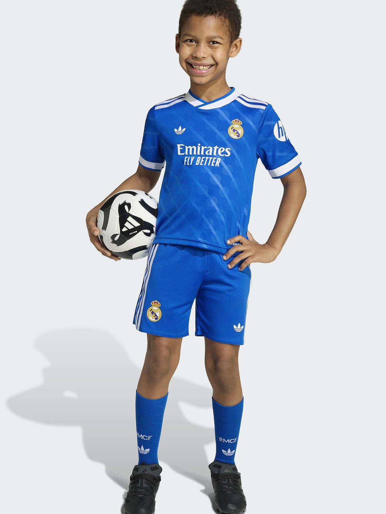 adidas Kids Real Madrid 25/26 Third Mini Football Kit - Blue | Very