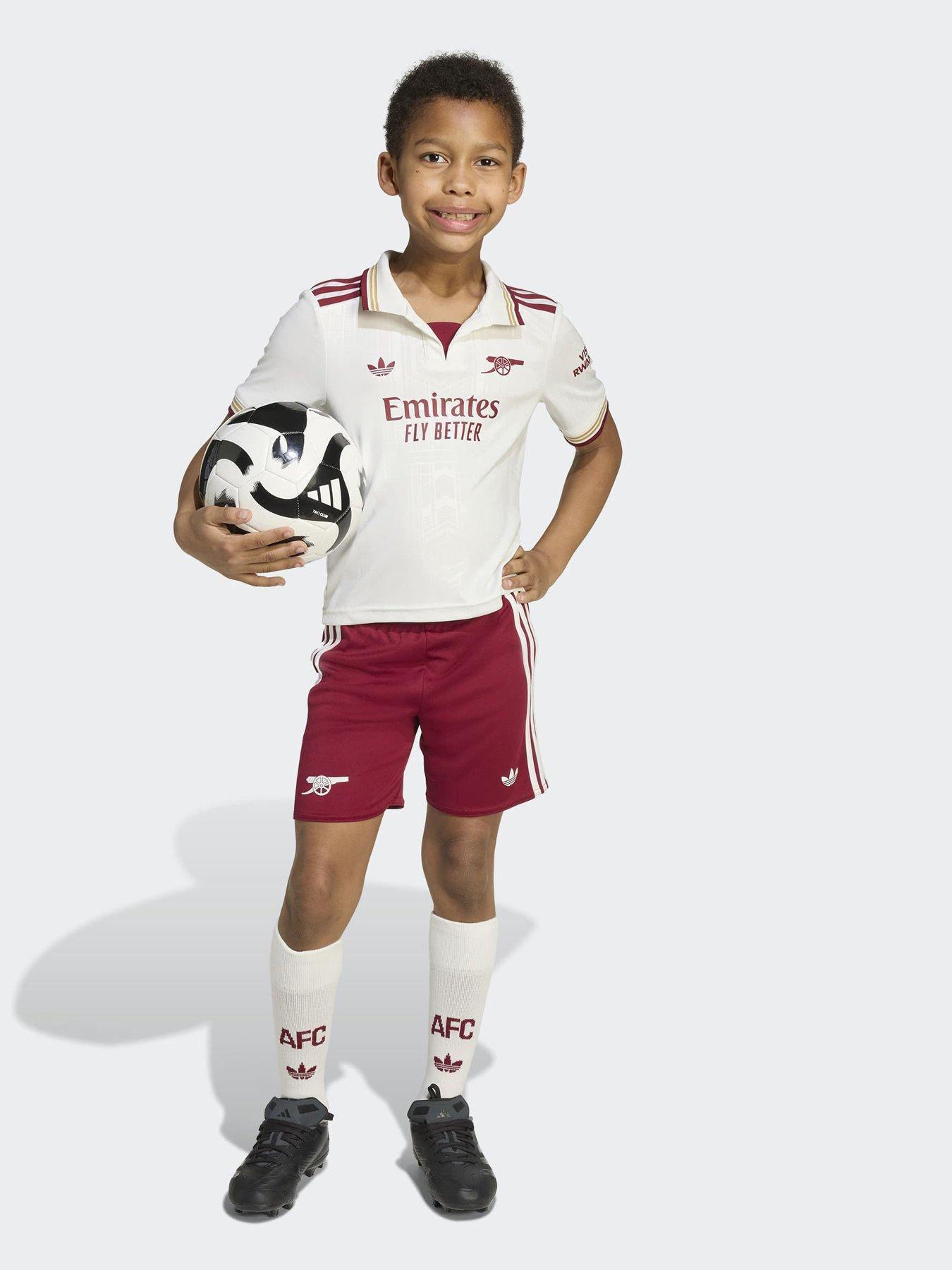 adidas Kids Arsenal 25/26 Third Mini Football Kit - White | Very