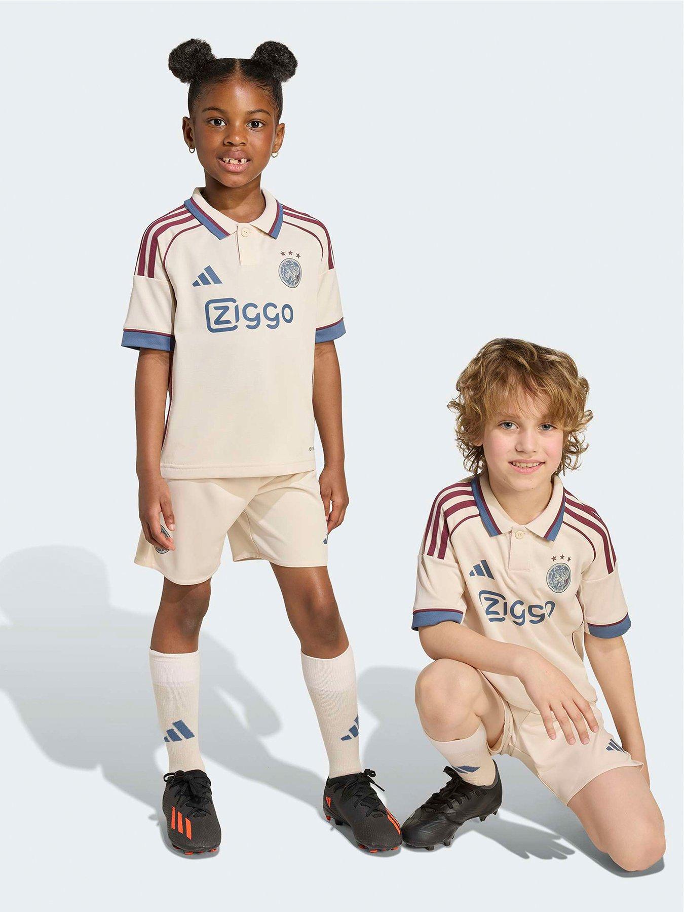 adidas Kids Ajax Amsterdam 25/26 Third Mini Football Kit - Beige | Very