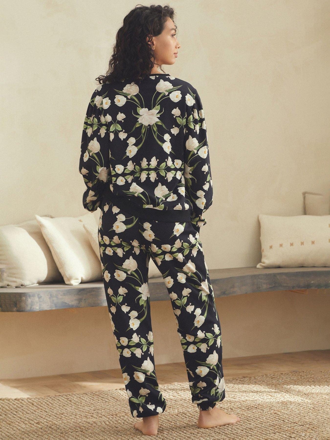 B By Ted Baker Long Sleeve Cotton Pyjama Set - Black | Very