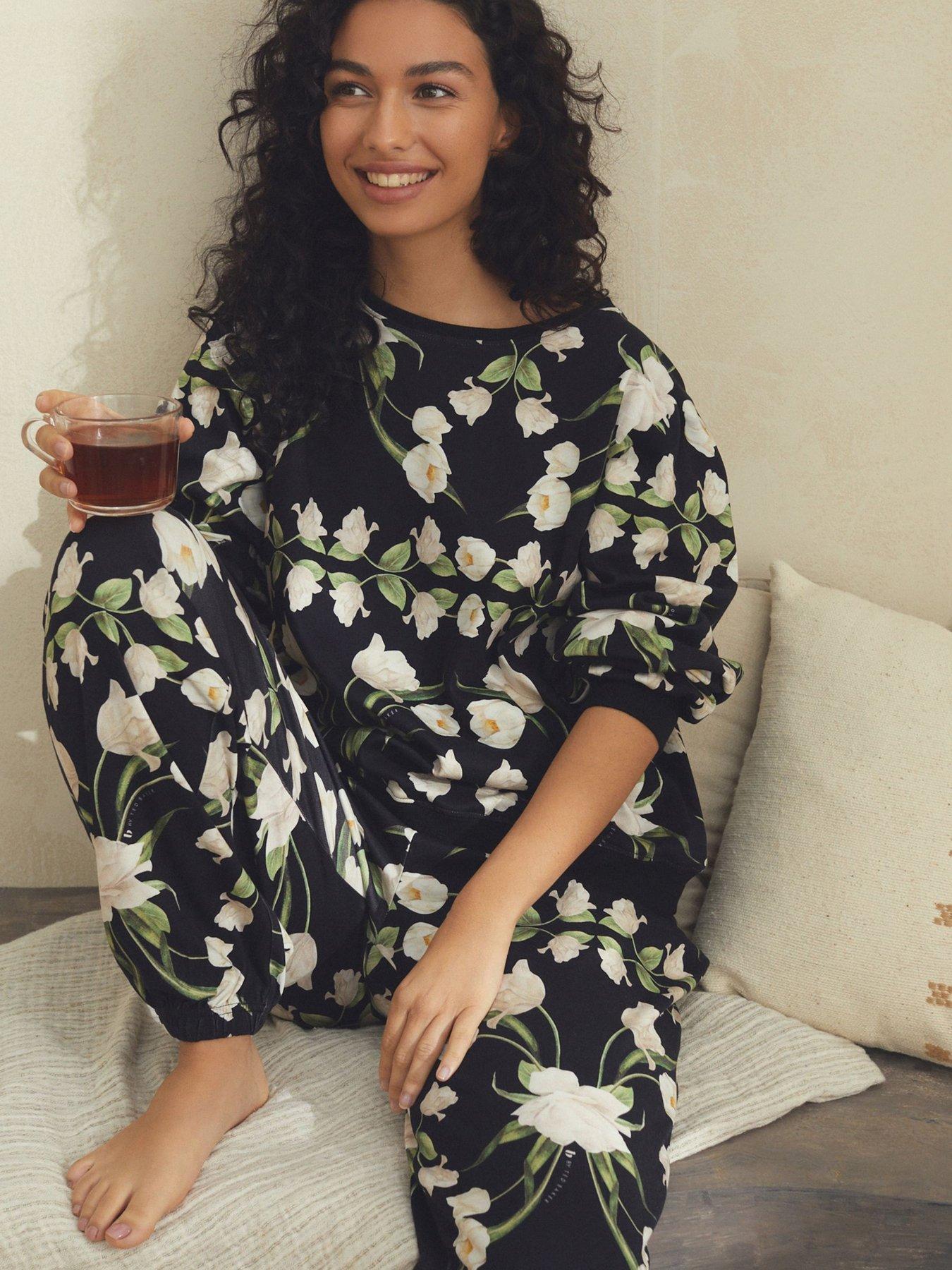 B By Ted Baker Long Sleeve Cotton Pyjama Set - Black | Very