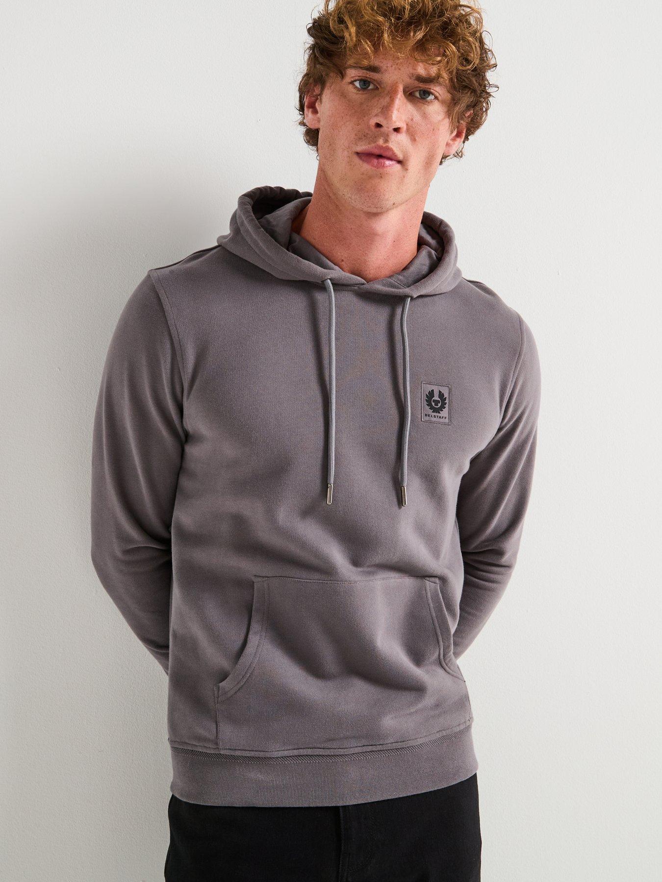 Belstaff Left Chest Patch Logo Overhead Hoodie - Dark Grey | Very