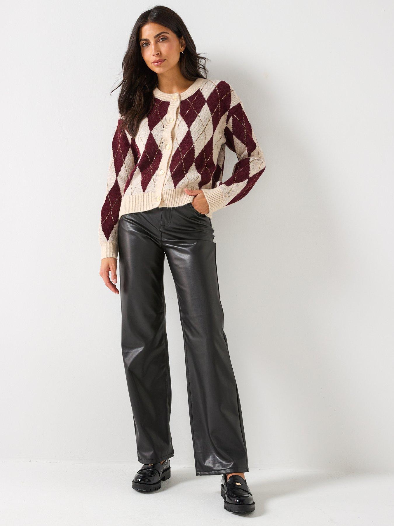 Vero Moda Billie Long Sleeve Argyle Cardigan - Multi | Very