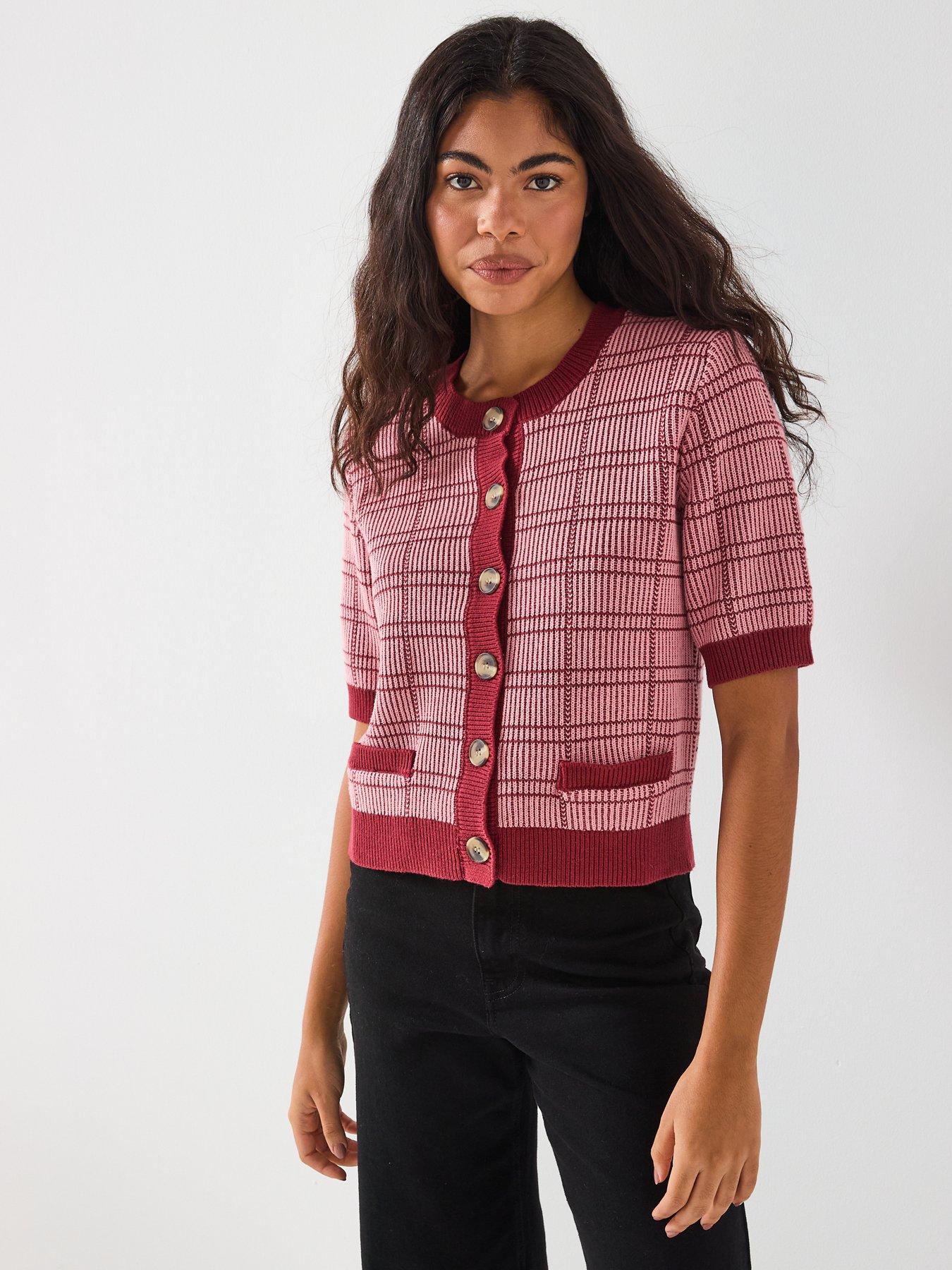 Vero Moda Marvelous 2/4 O-neck Short Sleeve Cardigan - Pink | Very